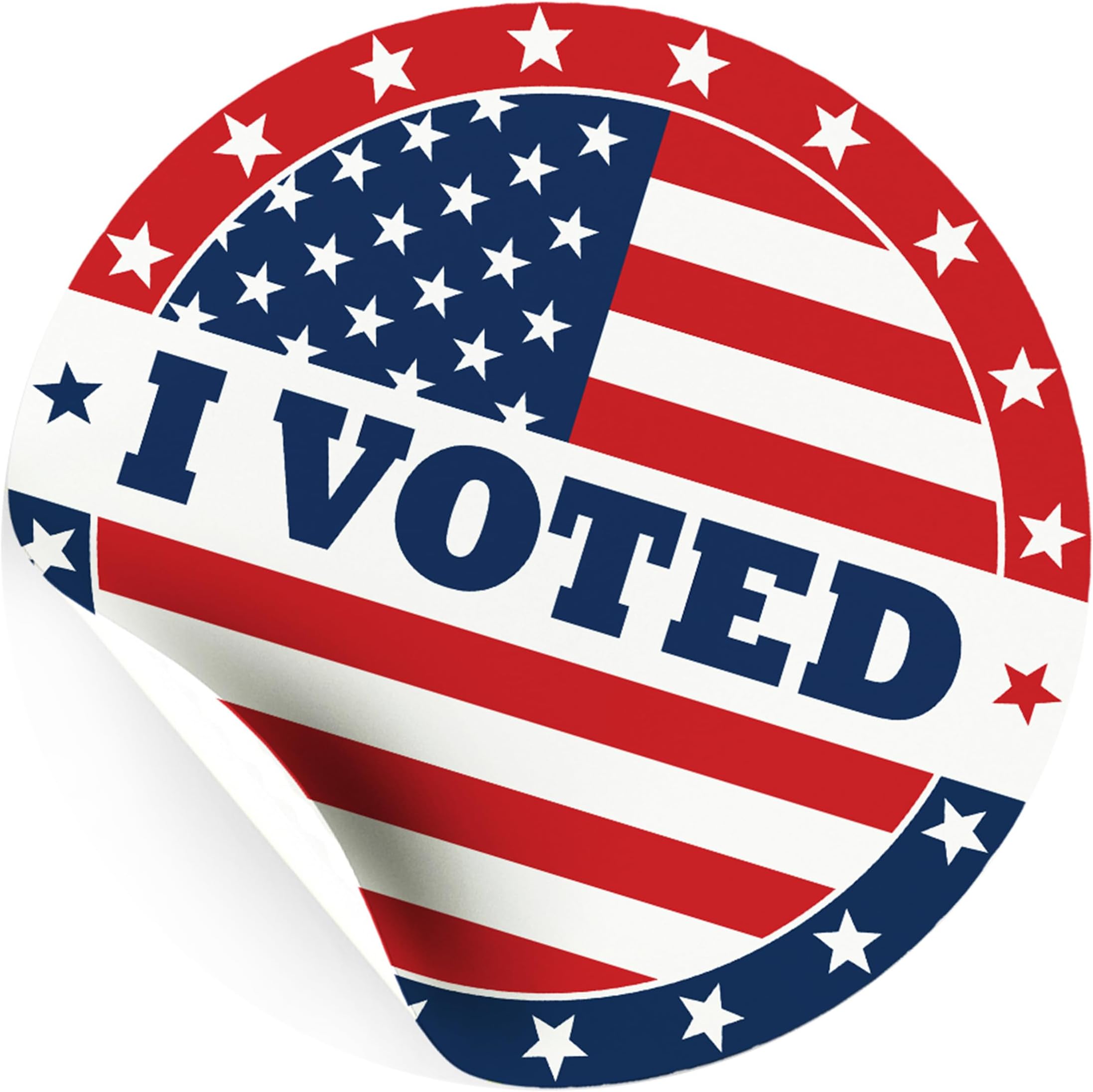 Amazon.com: I Voted Stickers with American Flag, 2 Inch Large Round ...