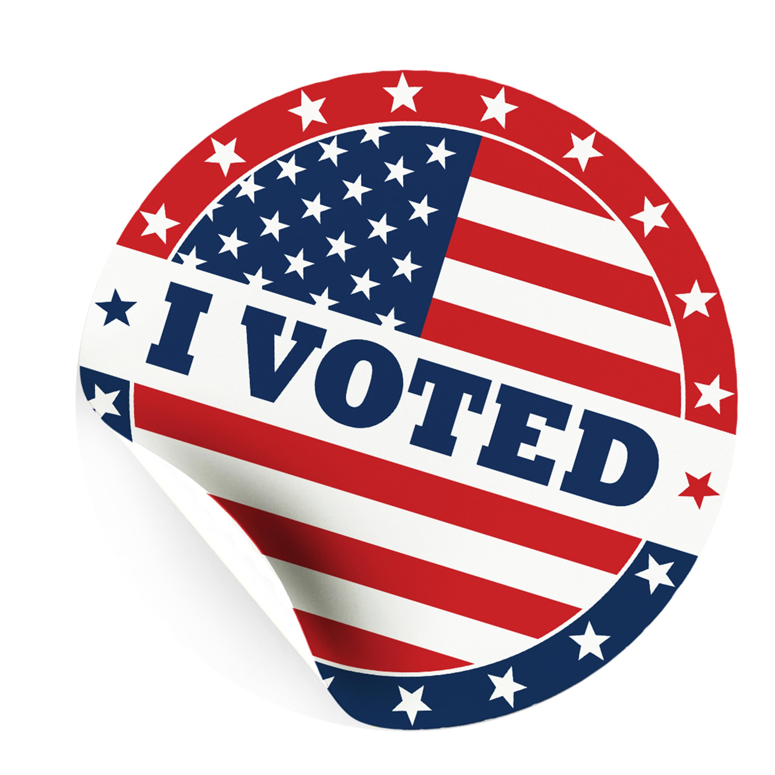 Amazon.com: I Voted Stickers with American Flag, 2 Inch Large Round ...