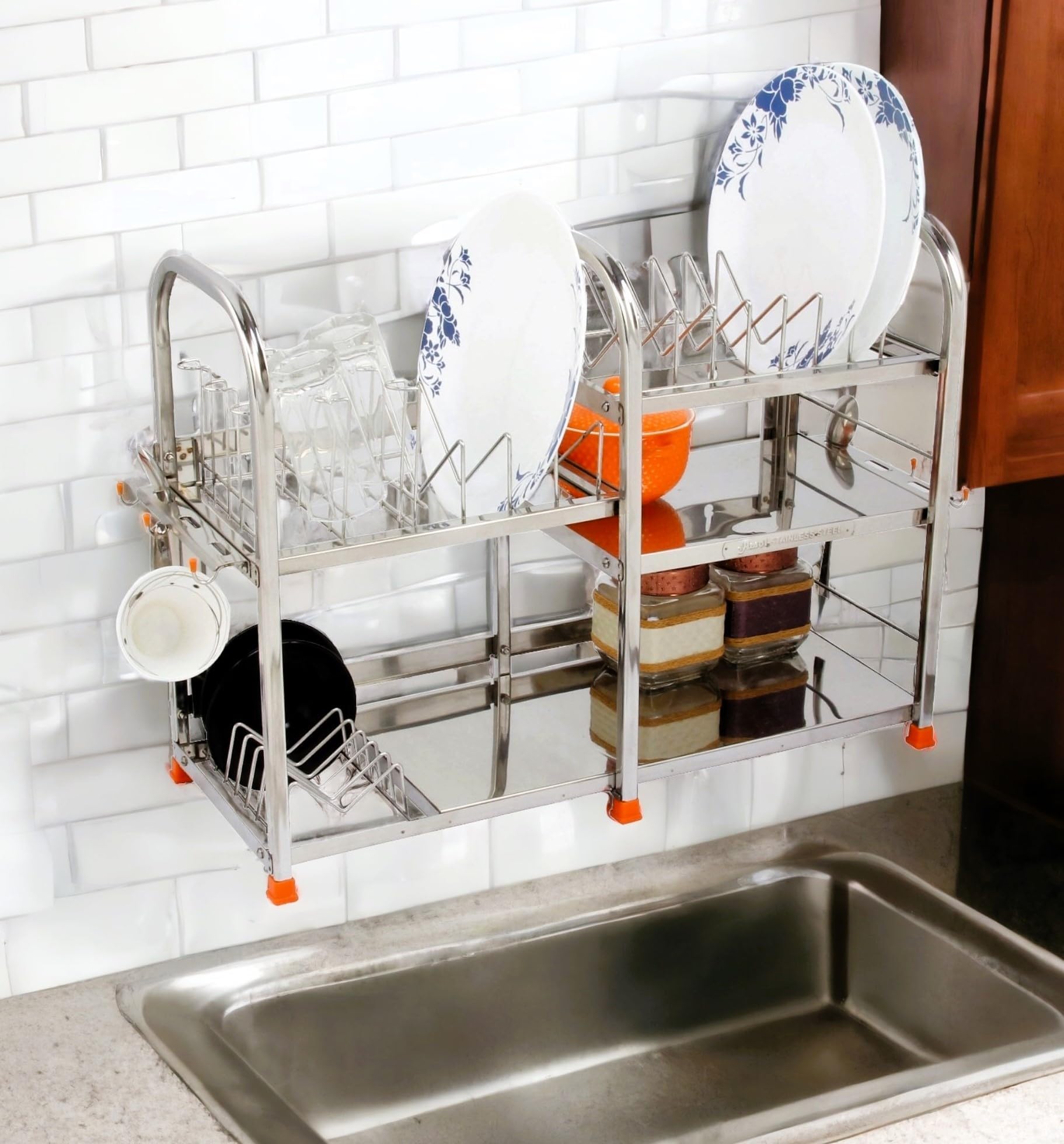 AMOL® Premium Stainless Steel Dish Rack | Utensils Stand | Kitchen Rack ...