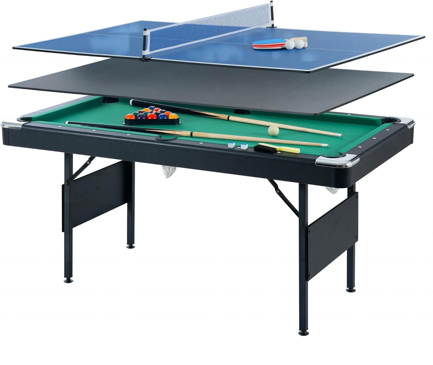 Amazon.com : Gao Bao Long 5.5-Foot Billiard Tables, 3 in 1 Pool Table ...