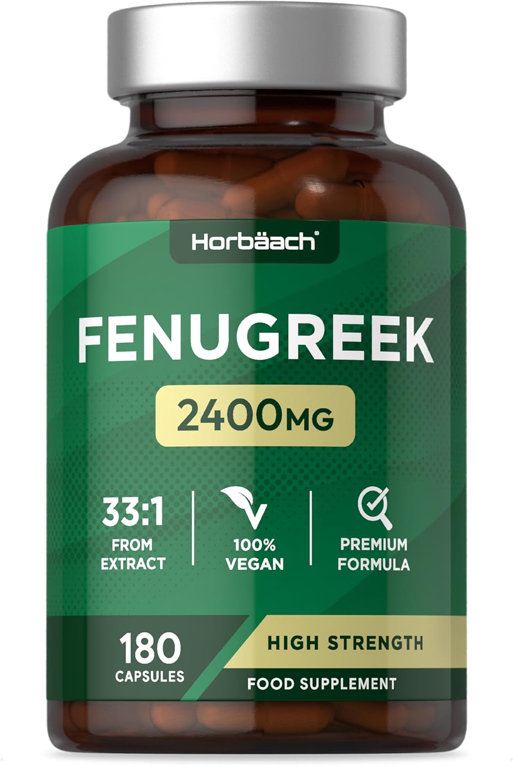 Fenugreek Capsules 2400mg | Fenugreek Seed Extract | 180 Vegan Powder ...