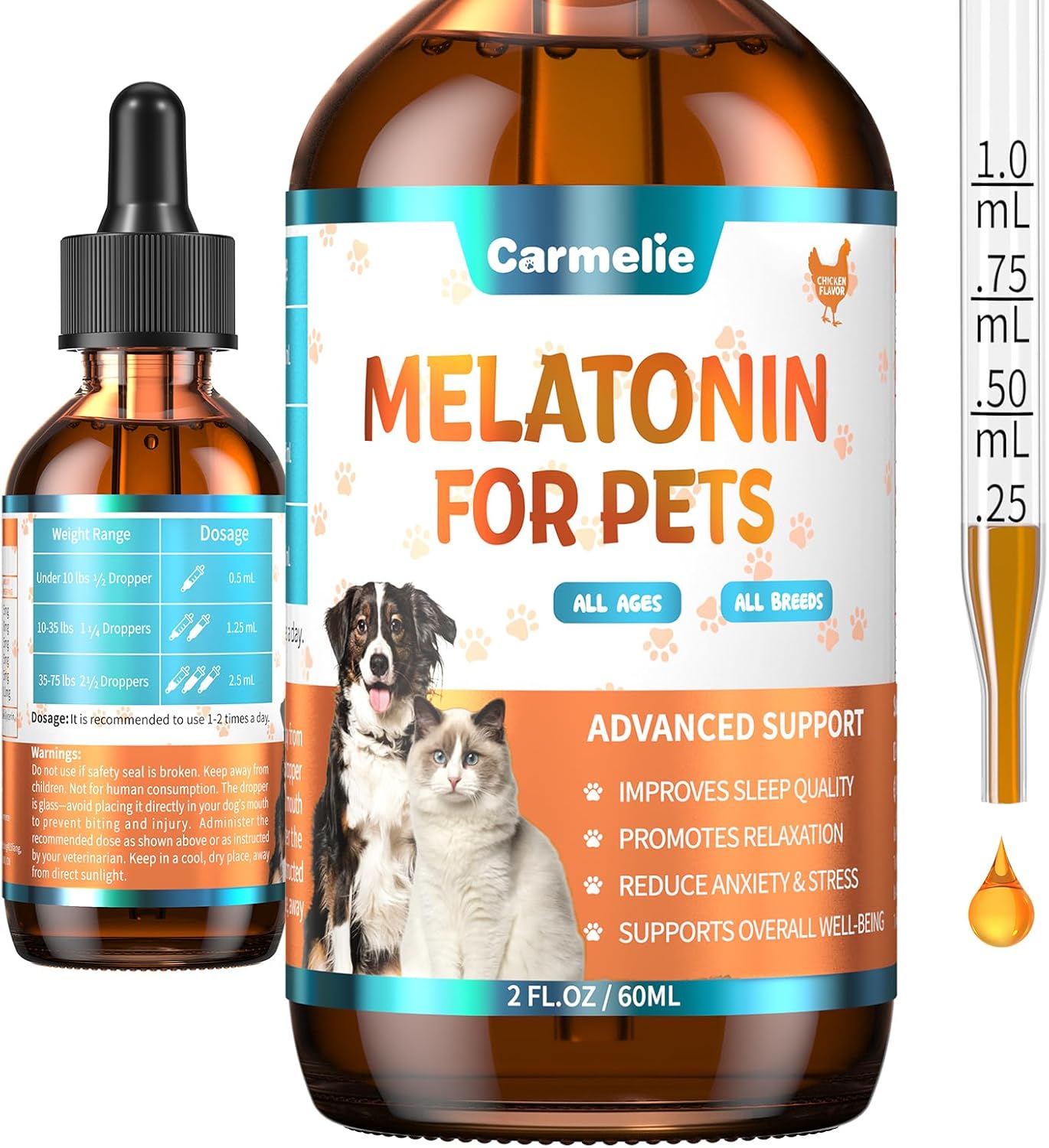 Melatonin for Pets, Dog Melatonin, Dog Sleep Supports, Liquid for Cats ...