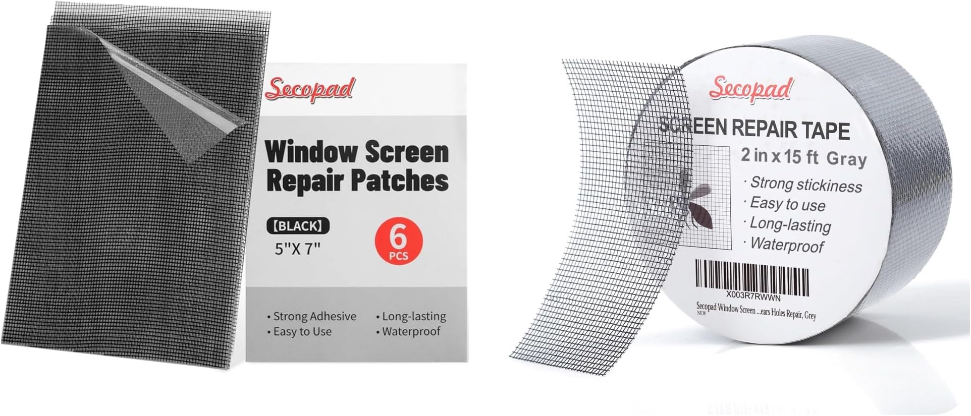 Amazon.com: Secopad 6 PCS 5" x 7" Black Screen Patch Repair Kit and 2 ...