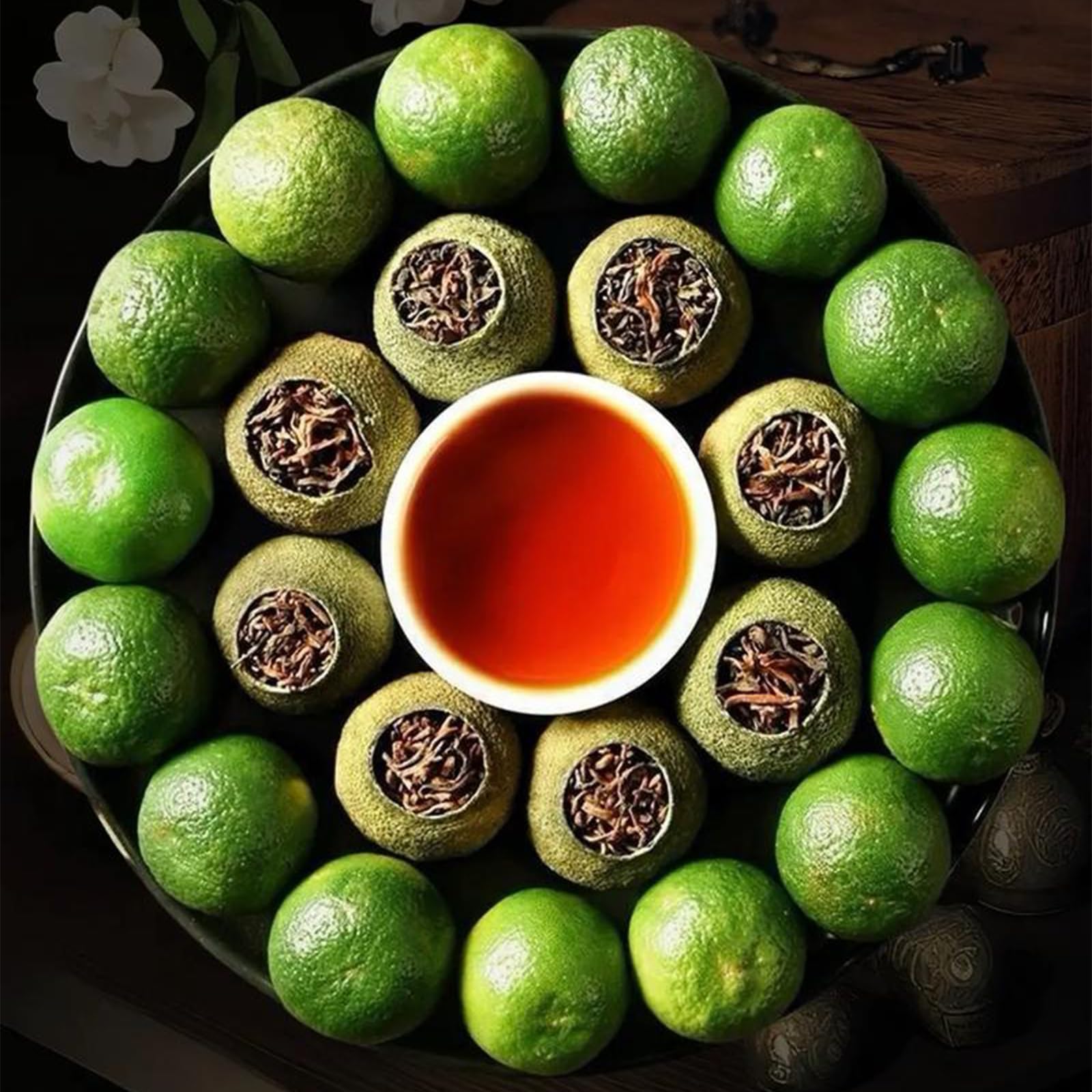 Amazon.com : Citrus Pu'er Tea, Tangerine Peel Pu-erh Tea - 10.58oz ...