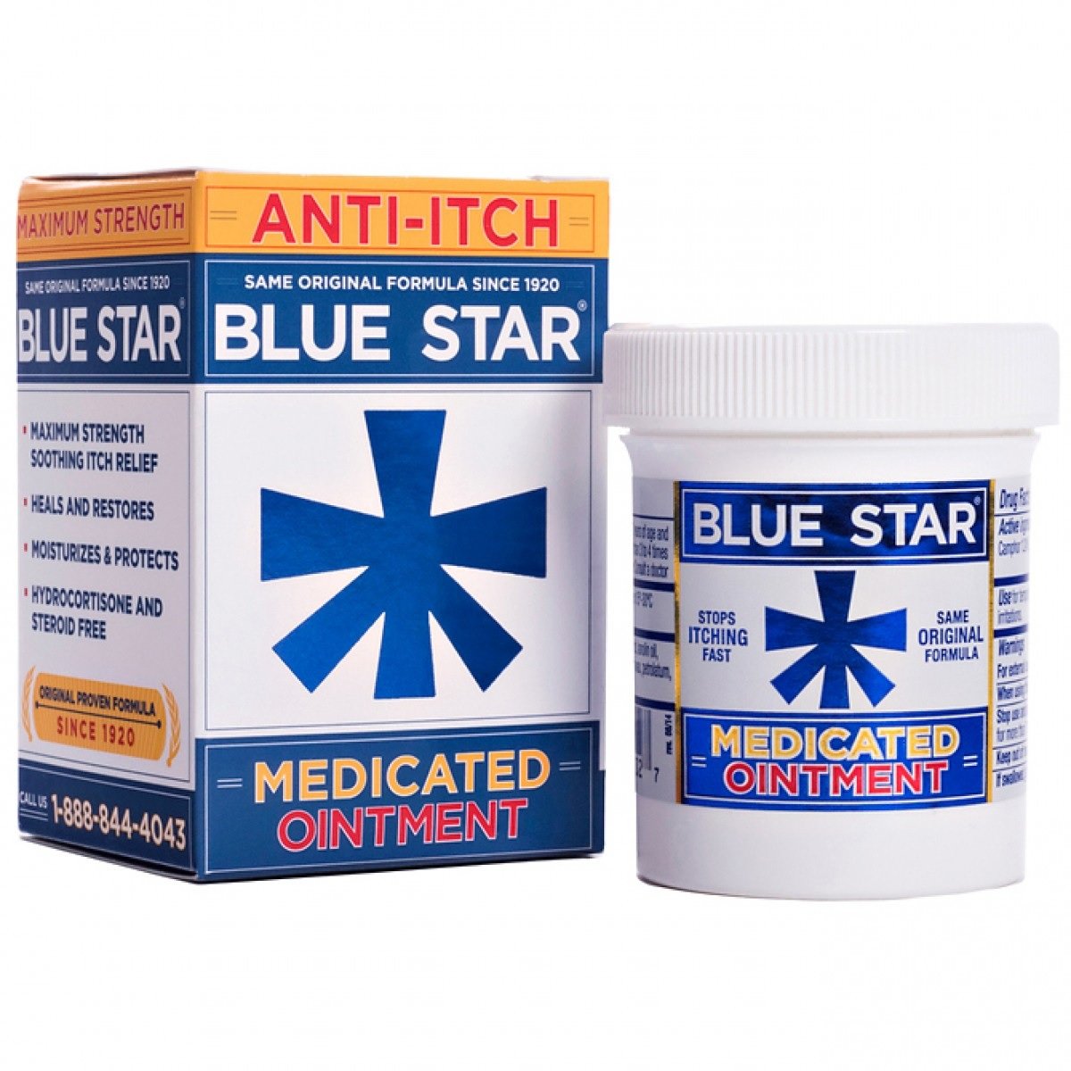Amazon.com: Blue Star Medicated Anti-Itch Ointment, 2oz Per Pack (2 ...