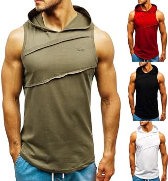 Amazon.com: Mens Tank Tops,Men's Workout Hooded Tank Tops Sleeveless ...