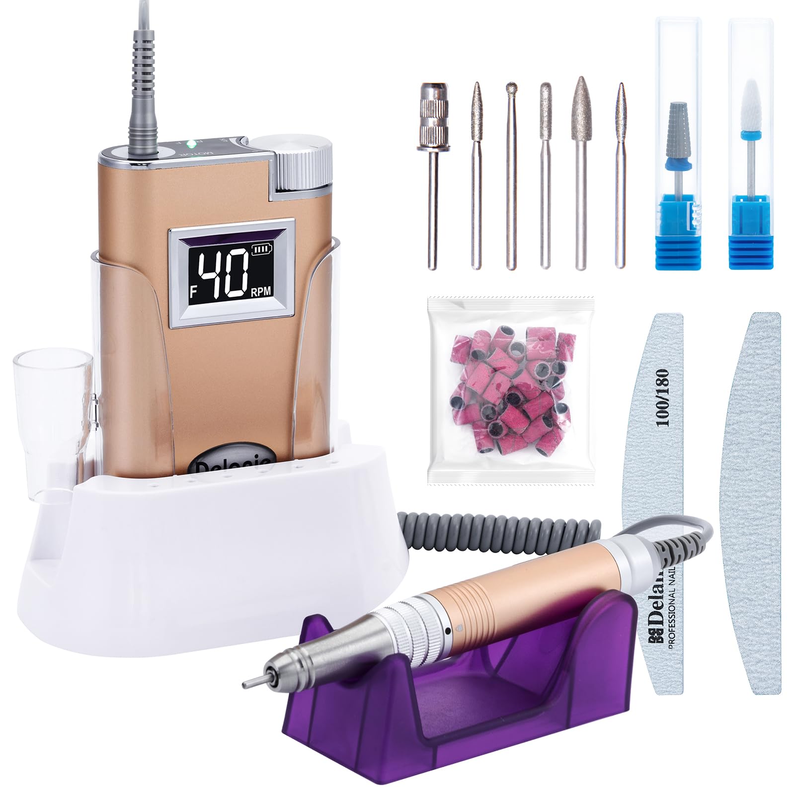 Amazon.com: Delanie Professional Electric Nail Drill Machine 40000 RPM ...