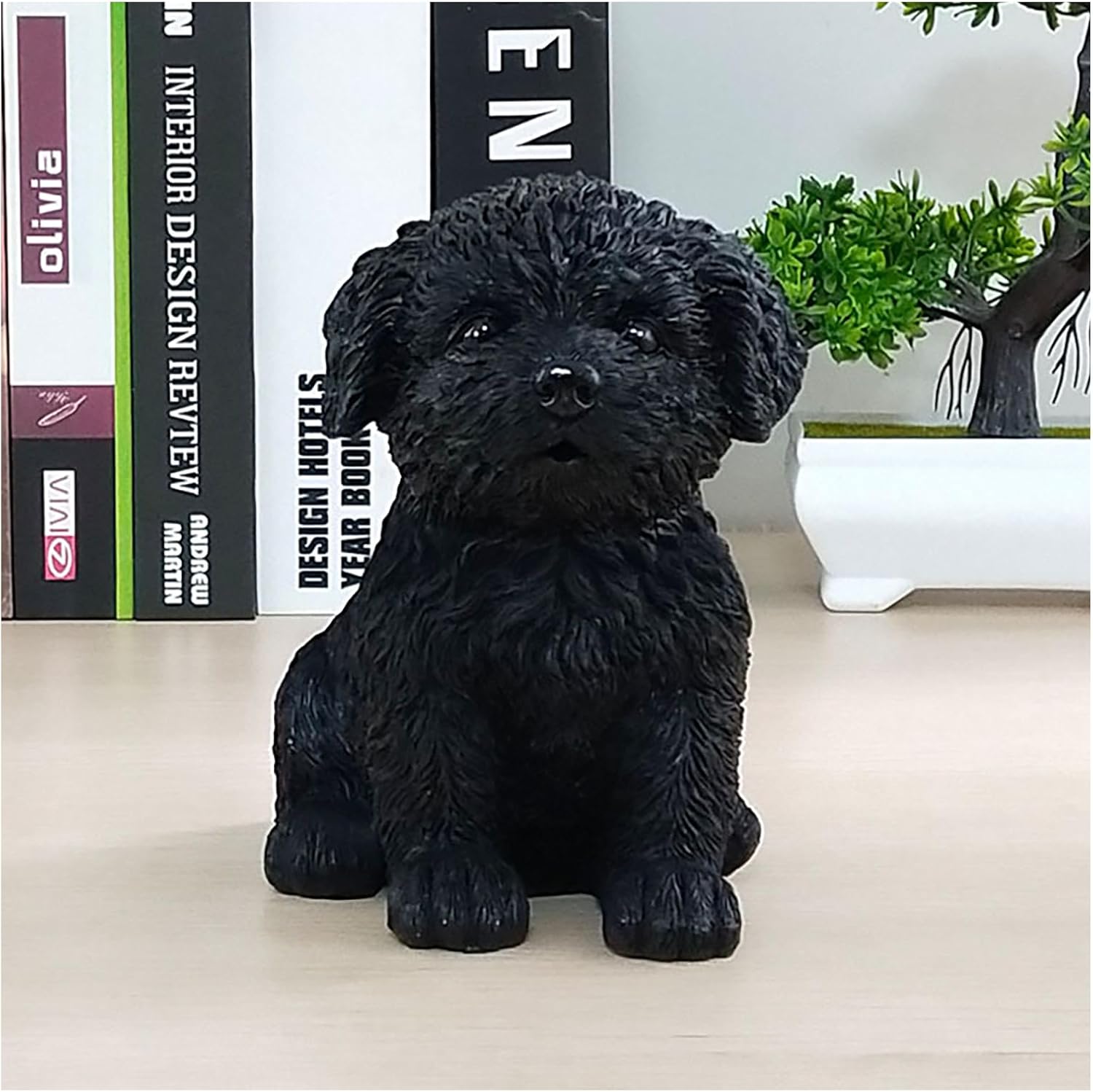 Amazon.com: mozhixue Dog Statue for Outdoor Maltese Dog Ornament Resin ...