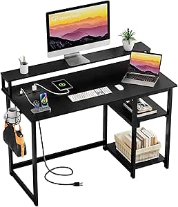 Amazon.com: GreenForest Computer Desk with USB Charging Port and Power ...