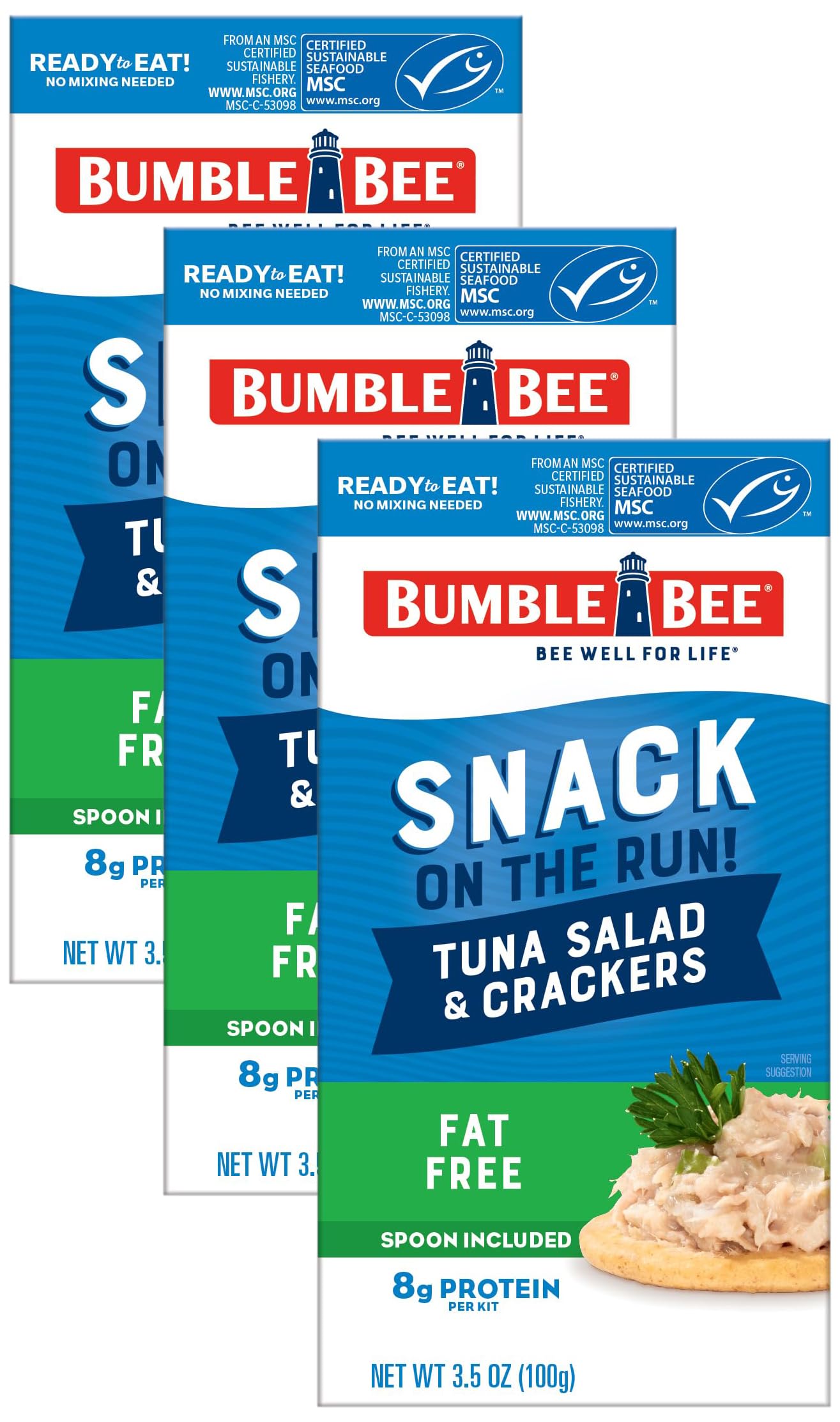Amazon.com: Bumble Bee Tuna Salad w/Crackers - Fat Free - 3.5 oz (Pack ...