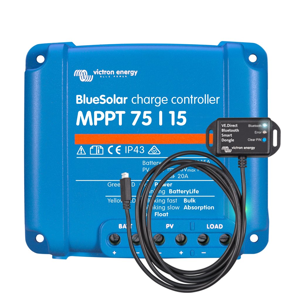 Amazon.com: Victron BlueSolar 75/15 MPPT Charge Controller with VE ...