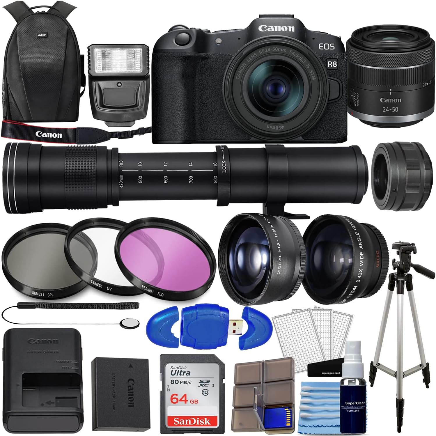 Amazon.com : Canon EOS R8 Mirrorless Camera with RF 24-50mm f/4.5-6.3 ...