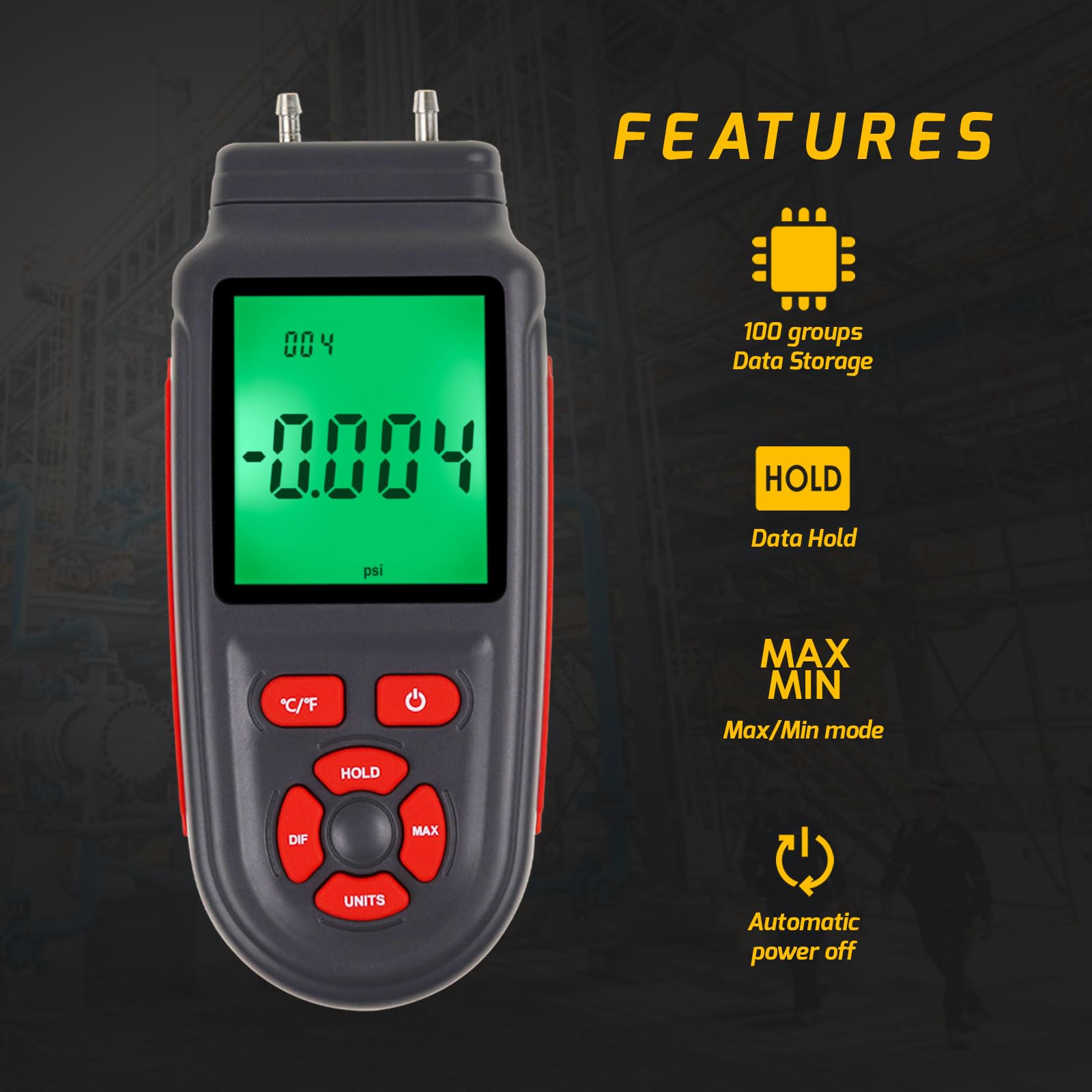 Snapklik.com : Manometer Gas Pressure Tester Gauges HVAC 12 Selectable ...