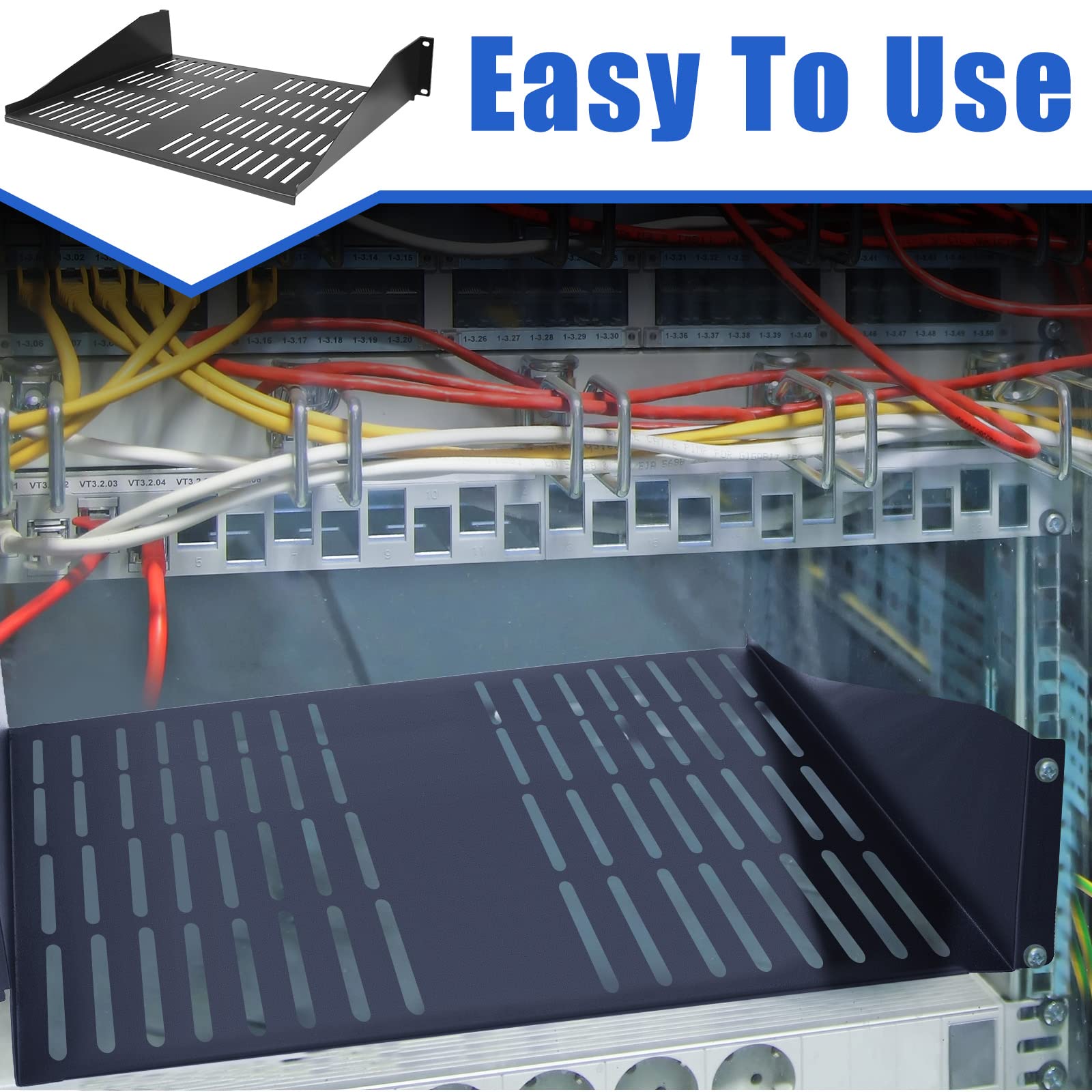 Rackmount Shelf Server Rack Trays 1 Space Server Shelf Vented Shelves ...