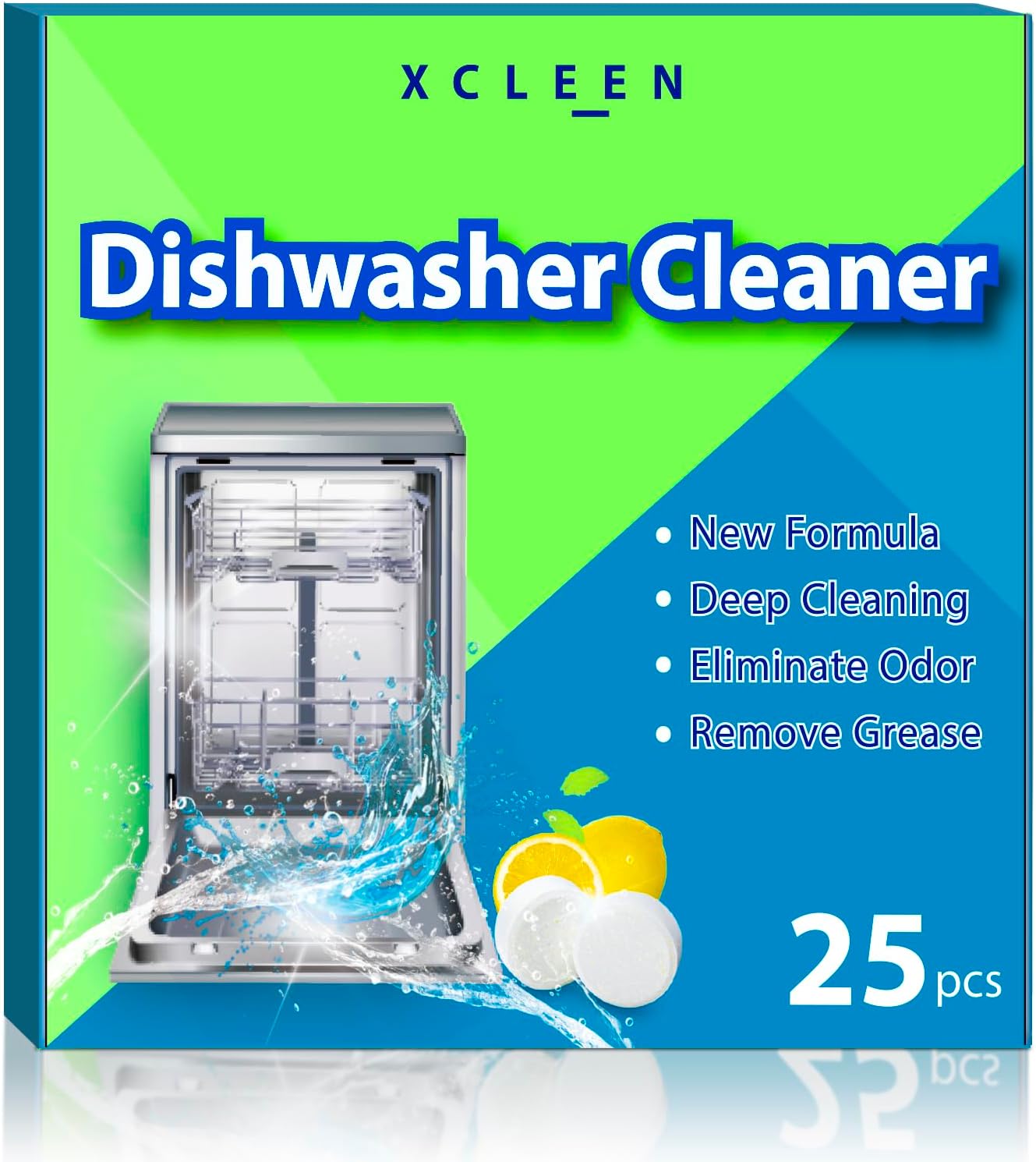 Amazon.com: Xcleen Dishwasher Cleaner and Deodorizer Tablet 25 Count ...
