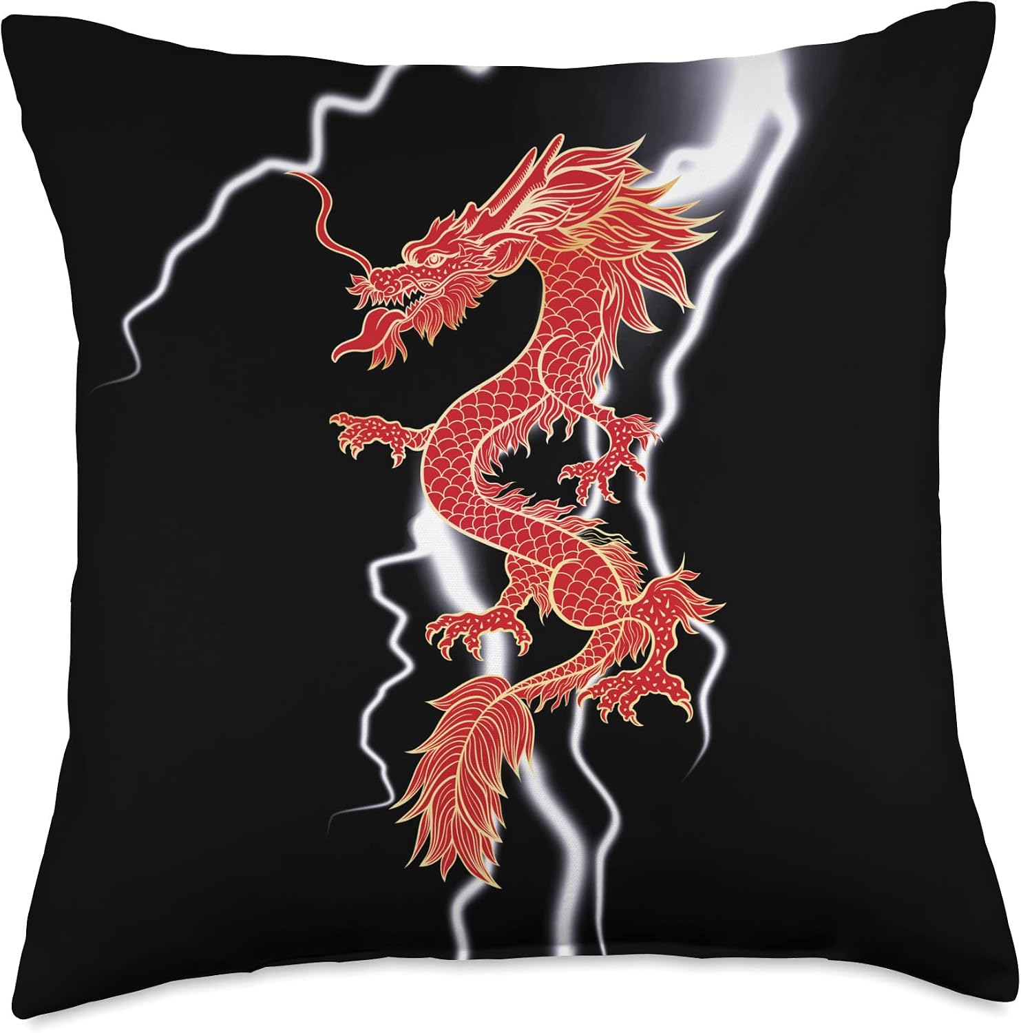Amazon.com: Cool Red Dragon Lightening for men women & teens Throw ...