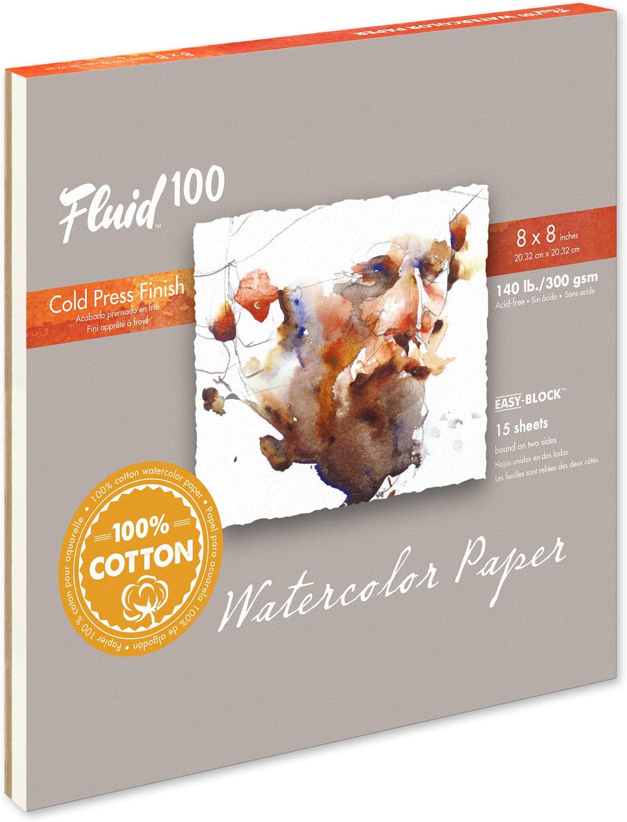 Amazon.com: Grumbacher 8" x 8" Cold Press Watercolor Paper Pad, 140 lb ...