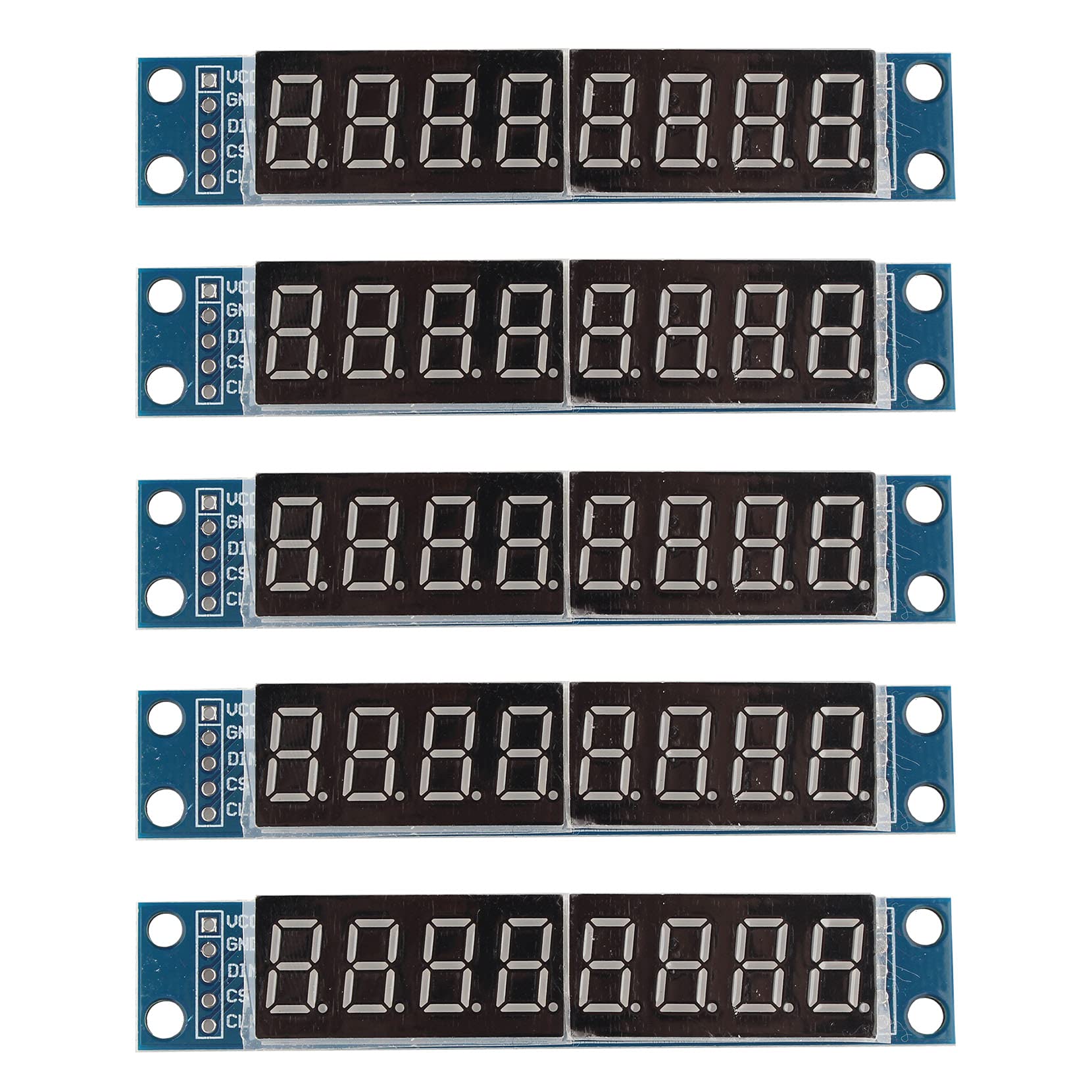 Jopto 5PCS 8 Digit 7 Segment Module MAX7219 8 Bit Digital Segment Tube LED Display Module ...