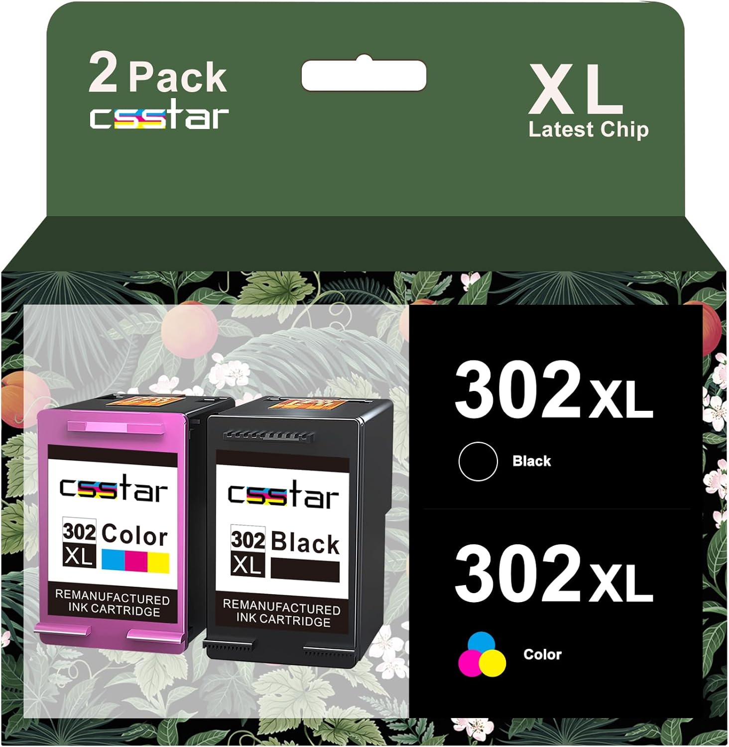 CSSTAR 302XL Remanufacturées d'encre Remplacement pour Cartouche HP 302 ...