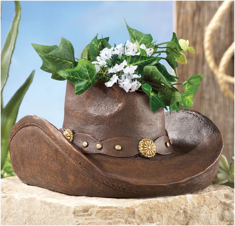 Amazon.com : Cowboy Hat Western Garden Planter : Patio, Lawn & Garden