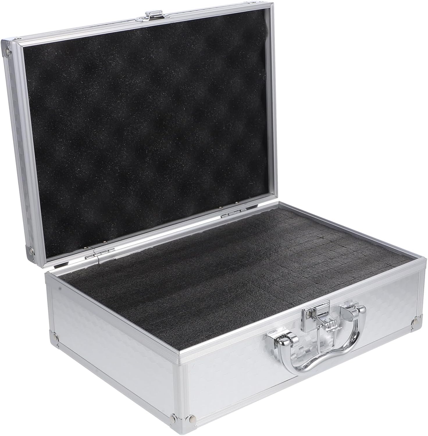 DOITOOL Silver Aluminum Briefcase with Lock, Aluminum Briefcase for Men ...