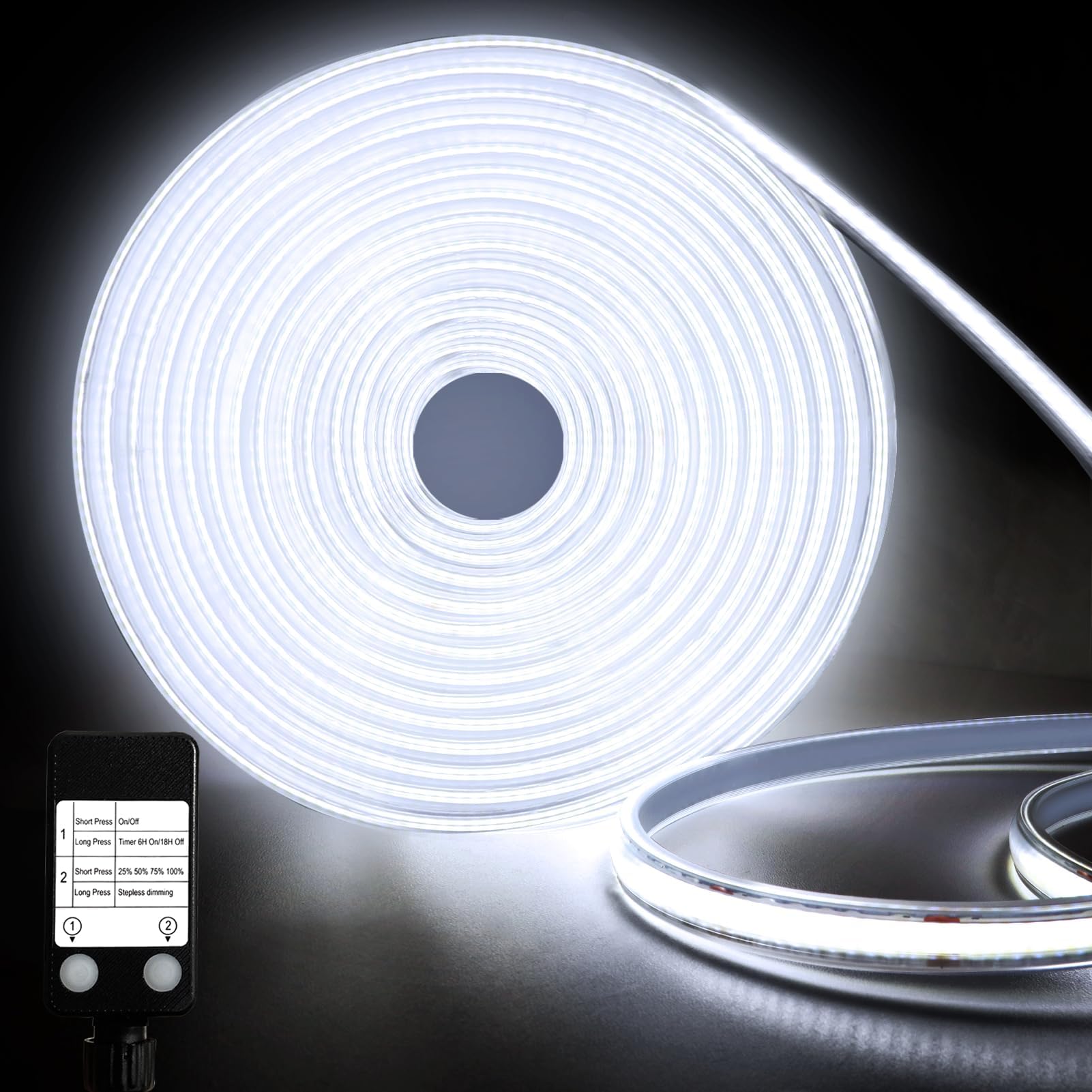 Amazon.com: LumBelle 32.8Ft COB LED Strip Lights Outdoor Waterproof ...