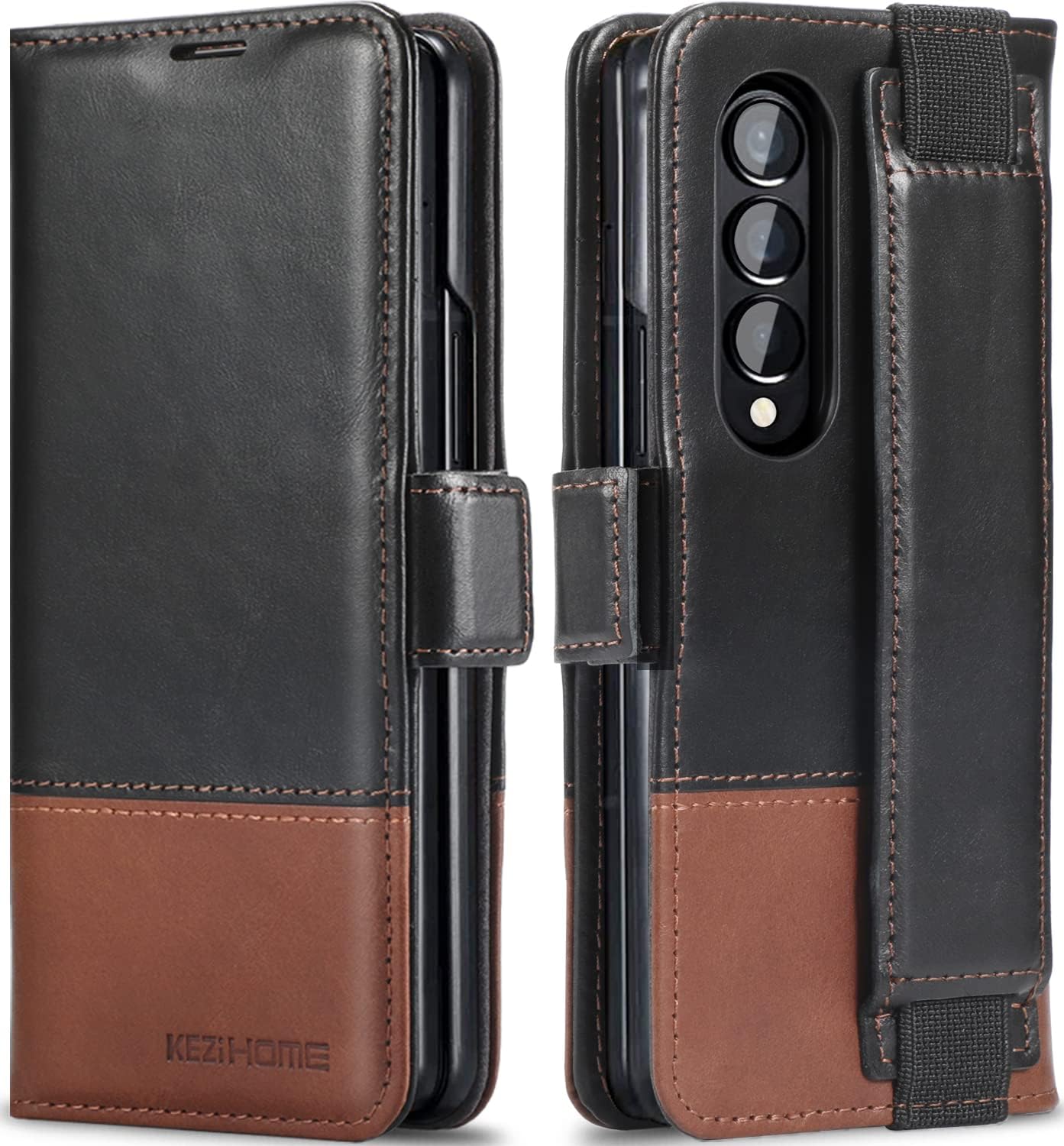 Amazon.com: KEZiHOME for Samsung Galaxy Z Fold 4 Case, Genuine Leather ...