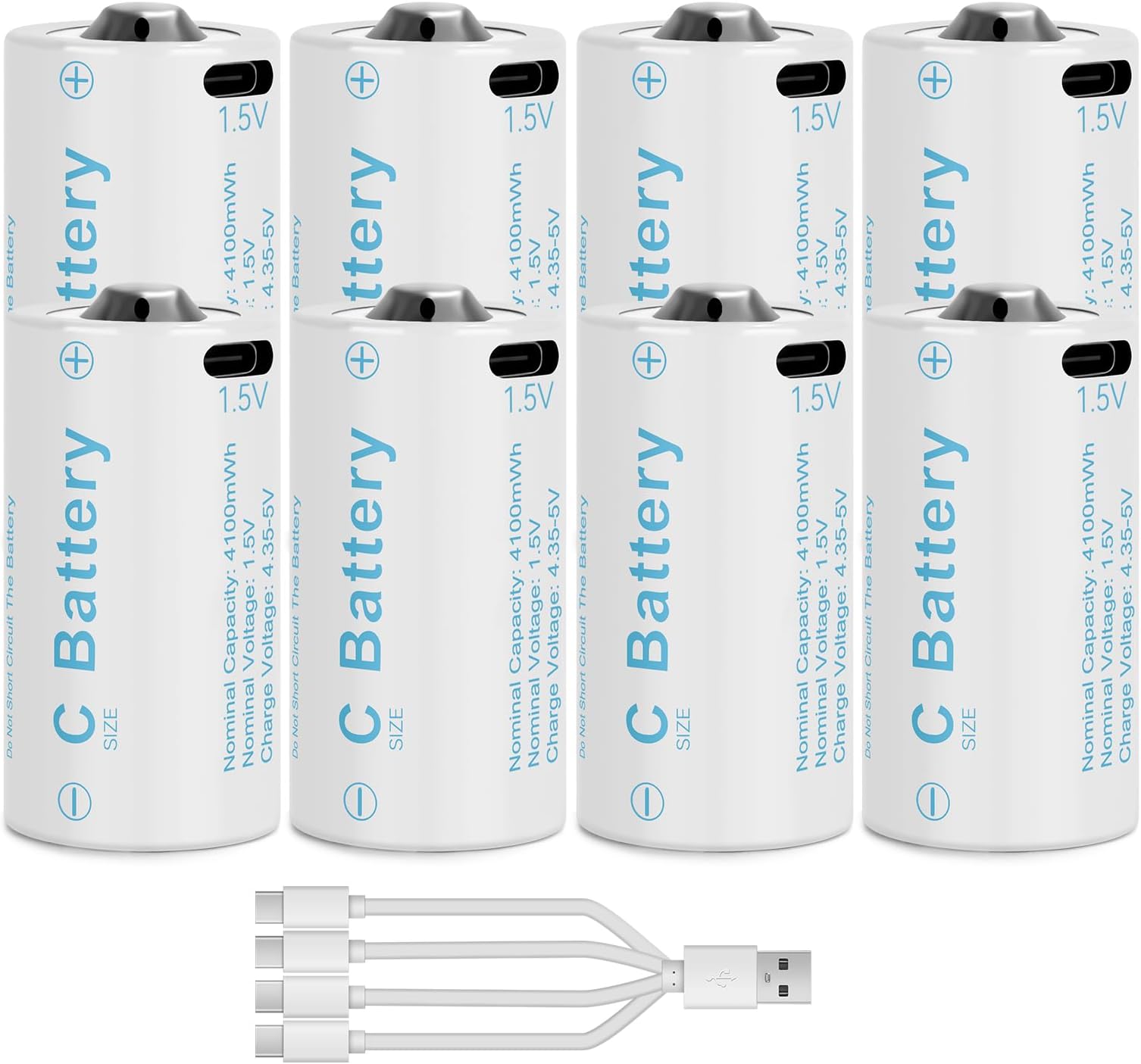 Amazon.com: Rechargeable Lithium C Battery 8 Pack, Batteries c Size ...