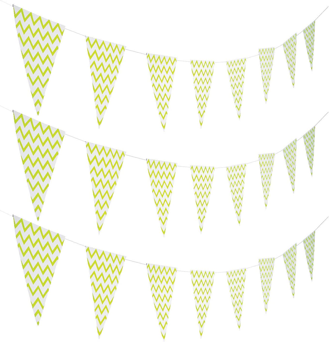 Amazon.com : Fun Express - Lime Green Chevron Pennant Banner - Party ...