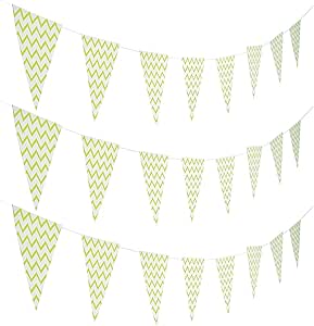 Amazon.com : Fun Express - Lime Green Chevron Pennant Banner - Party ...