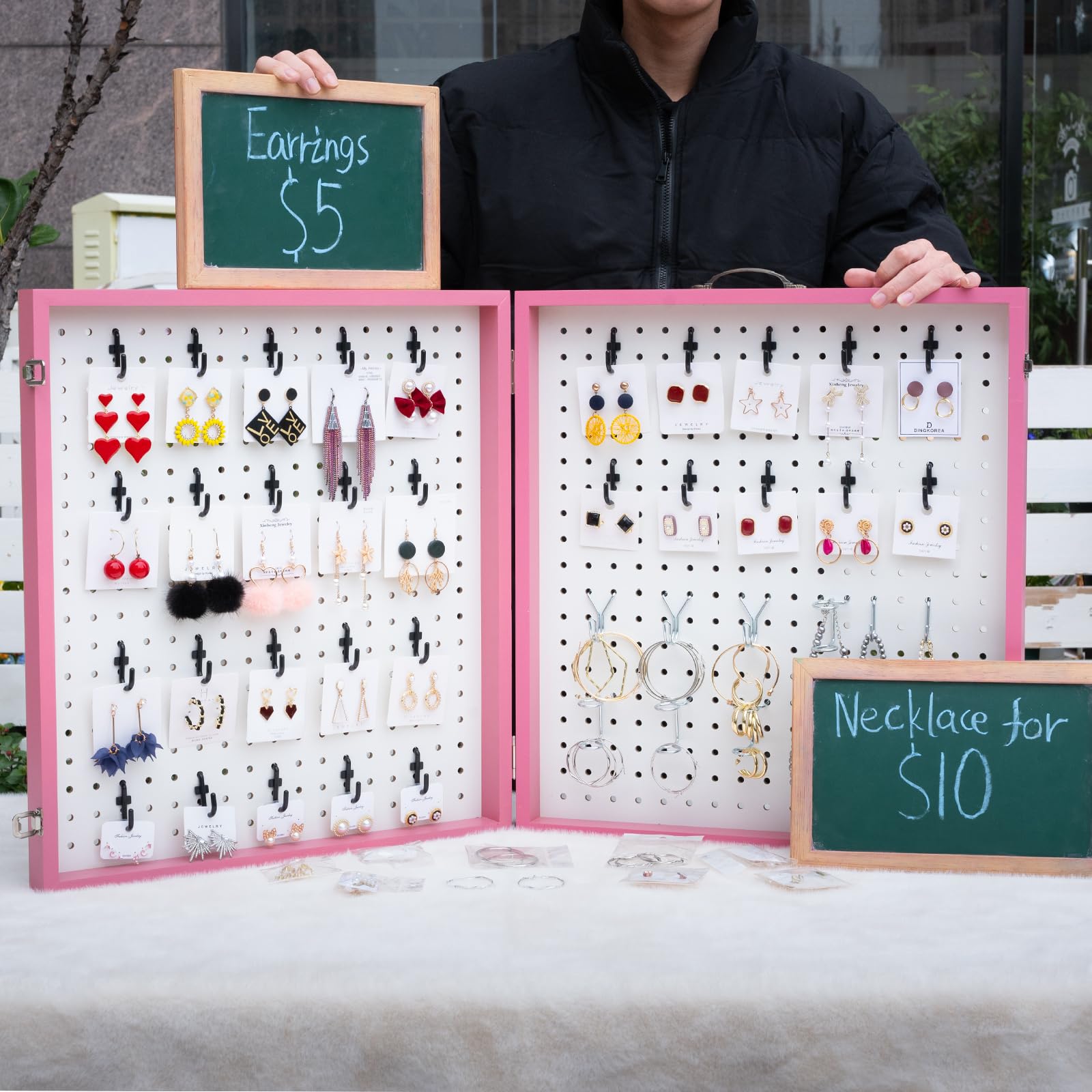 Amazon.com: Yohsnor Large Earring Display for Vendors - Portable High ...