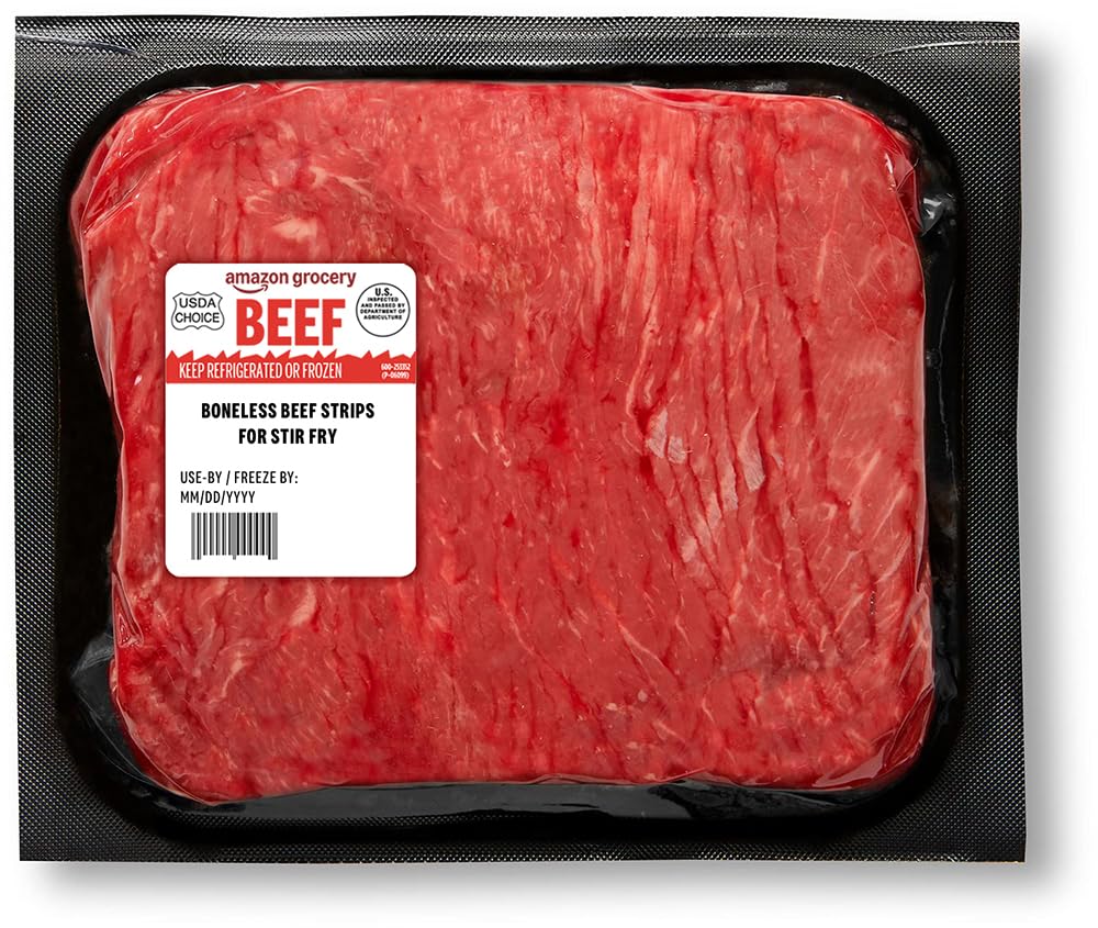 Amazon.com: Amazon Grocery, Beef Strips for Stir Fry, Boneless, USDA ...