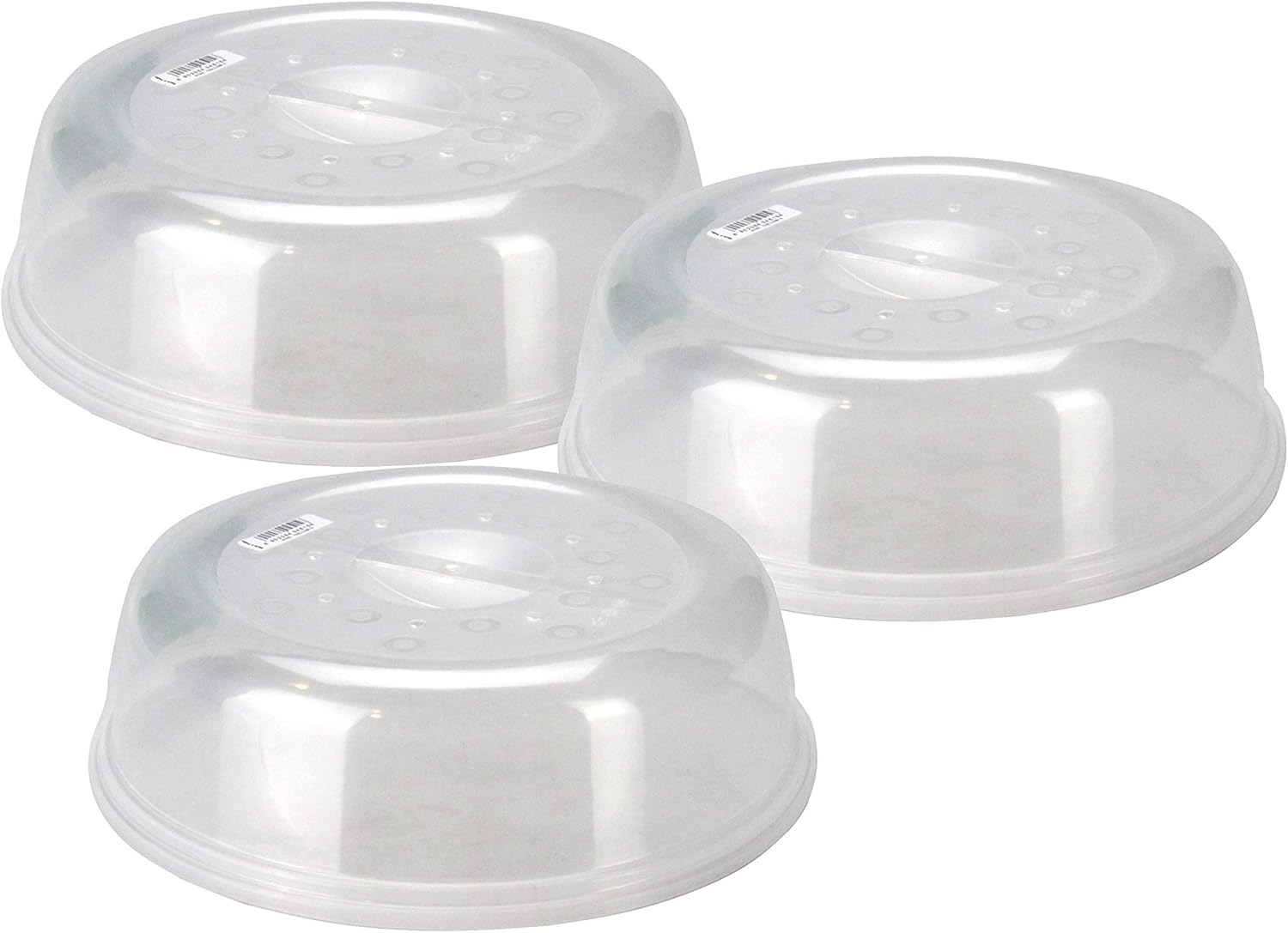 Set of 3 Microwave Food Plate Dish Cover 26cm Plastic Transparent ...