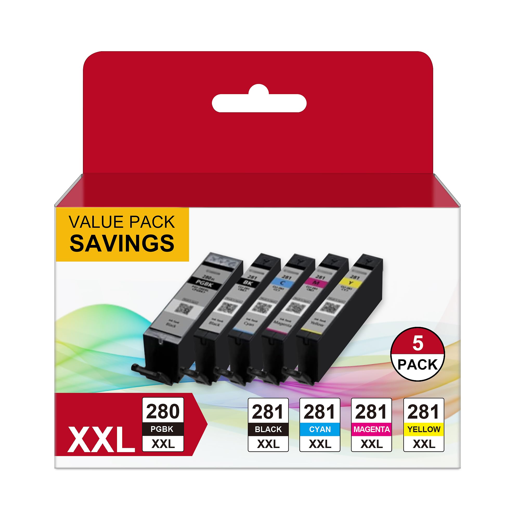 Amazon.com: PGI-280XXL CLI-281XXL 5-Color Pack Compatible Ink Cartridge ...