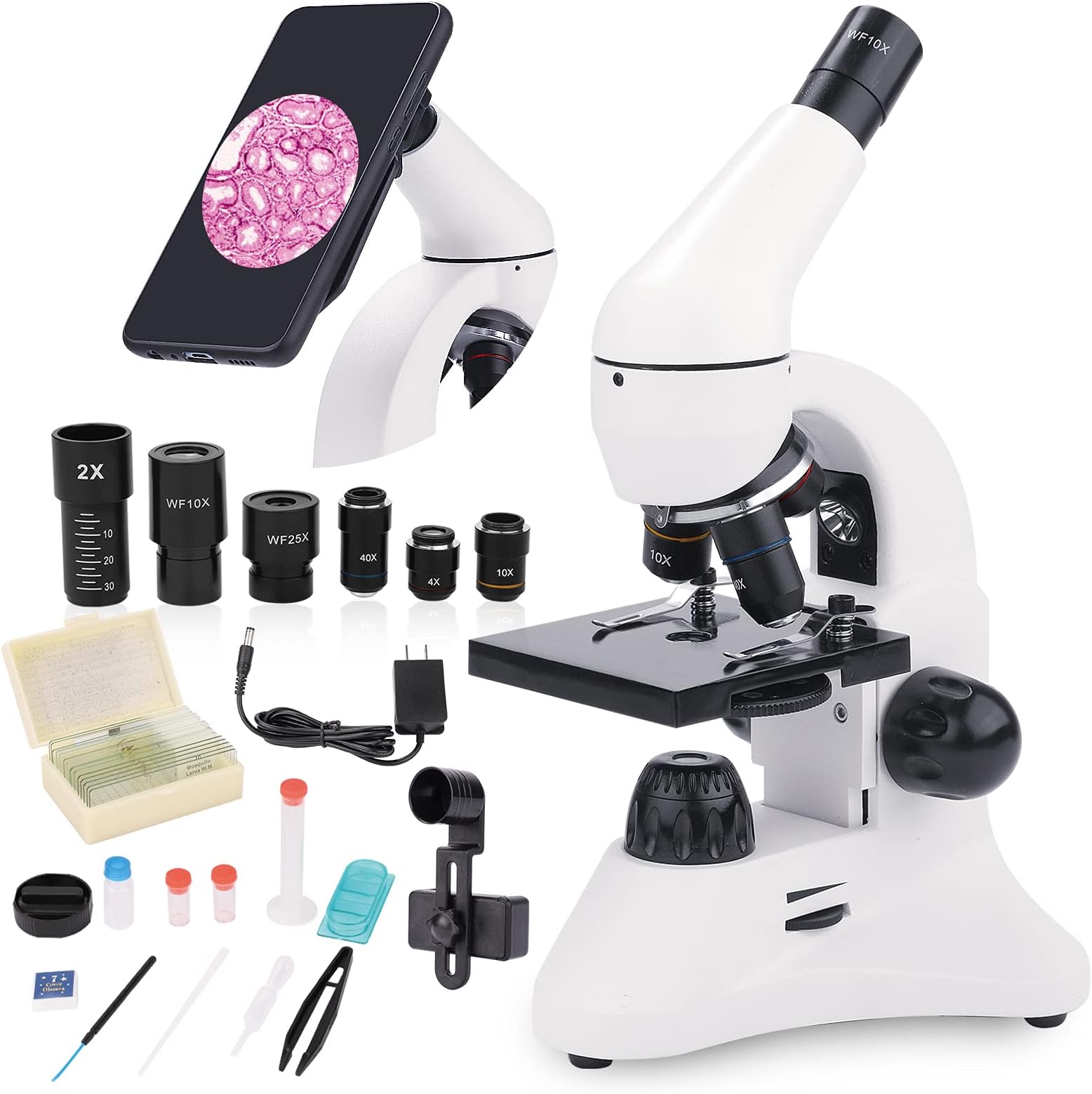 Monocular Microscope for Students and Kids, 200-2000x Magnification ...