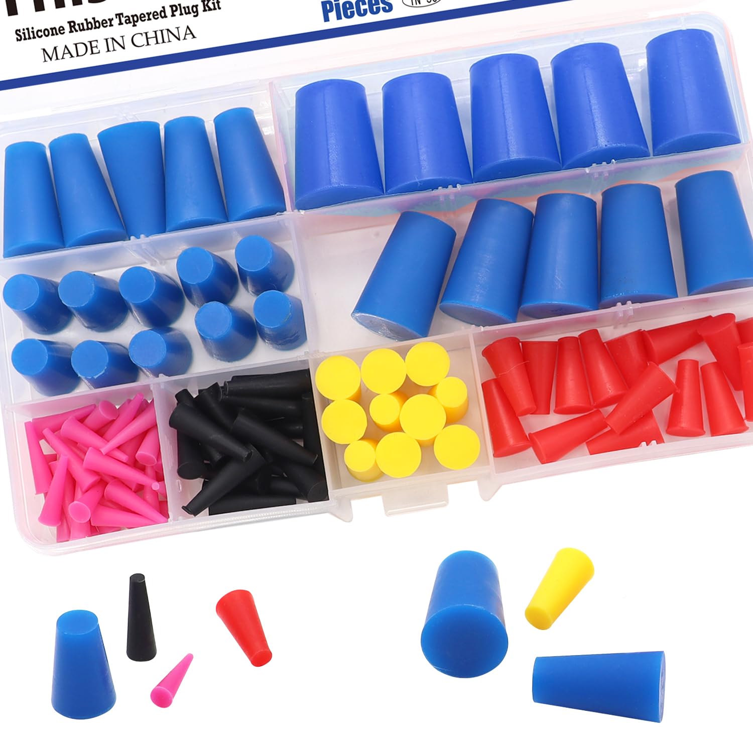 Snapklik.com : Tnisesm 100Pcs Silicone Rubber Tapered Plug Assortment ...