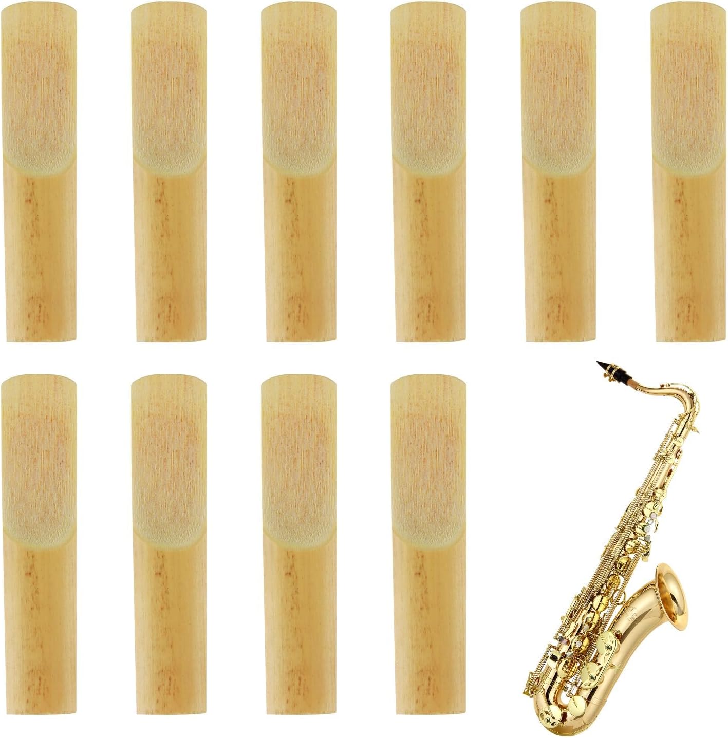 10PCS Alto Saxophone Reeds, 1.5 Strength Professional Alto Sax Reeds ...