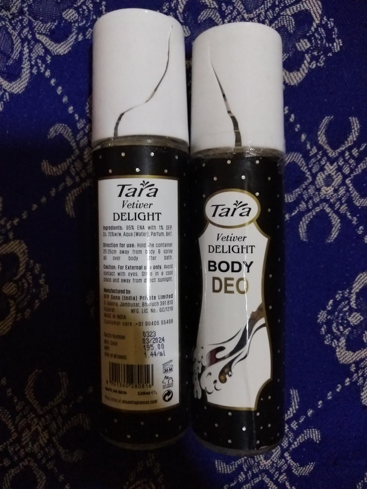 Buy Tara Vetiver Body Deo (135ml) Deodorant Spray - For Men & Women ...