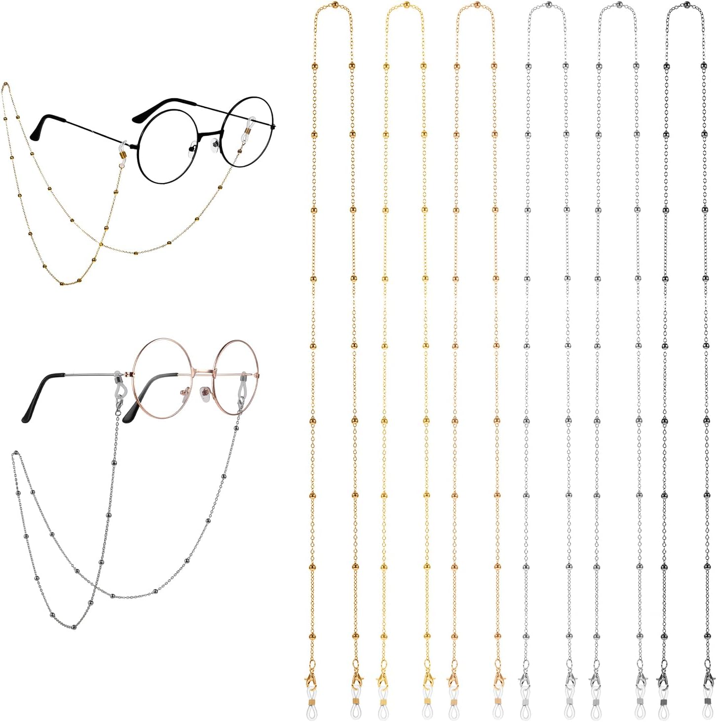 6 Pcs Glasses Chain for Women, Around Neck Eyeglass Chains for Women ...