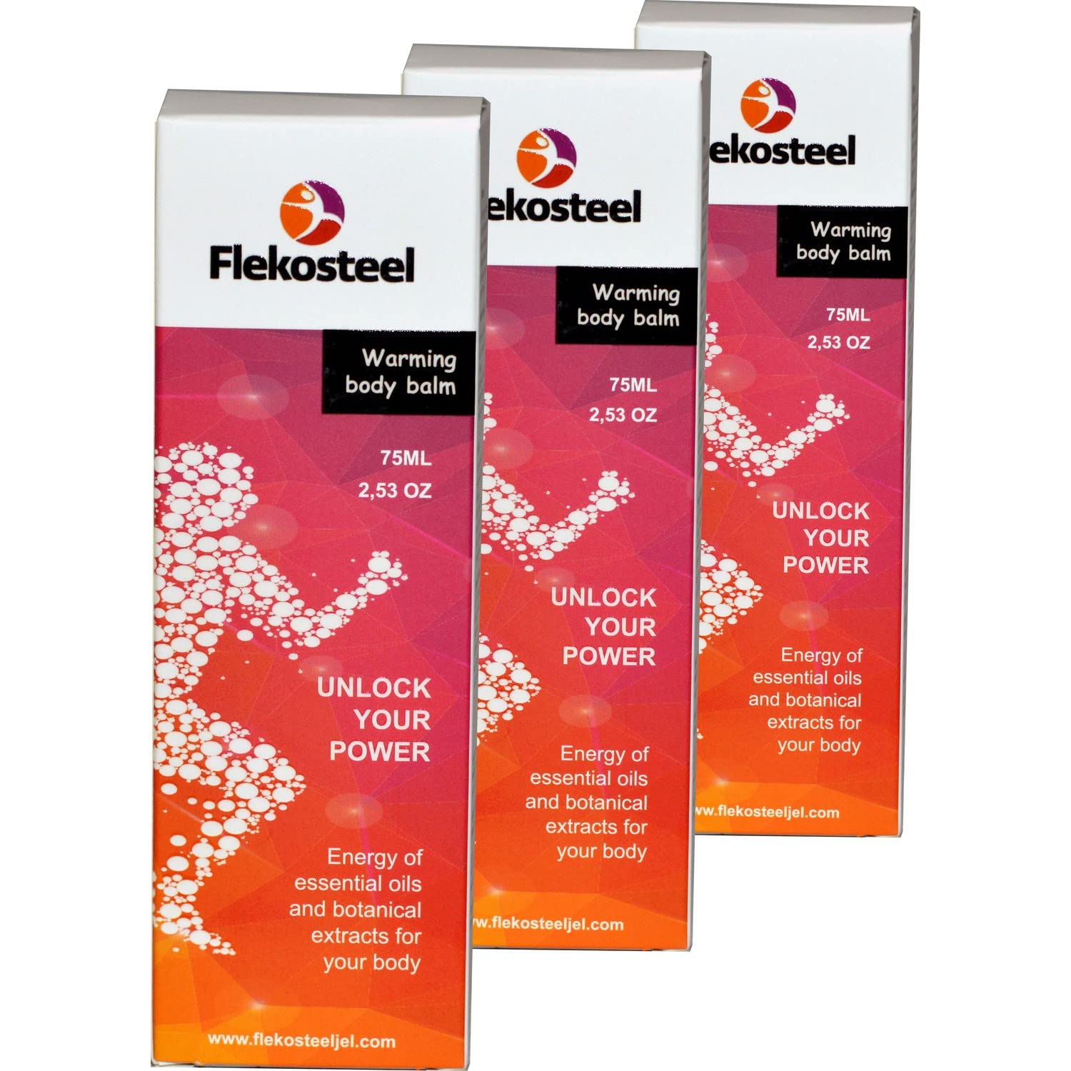 Amazon.com: 3 x Bálsamo Corporal Flekosteel de 2.5 fl oz : Belleza y ...