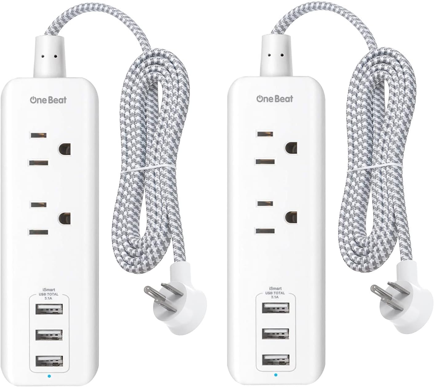 Amazon.com: 2 Pack Power Strip with USB, 2 Outlets and 3 USB Ports(3.1A ...