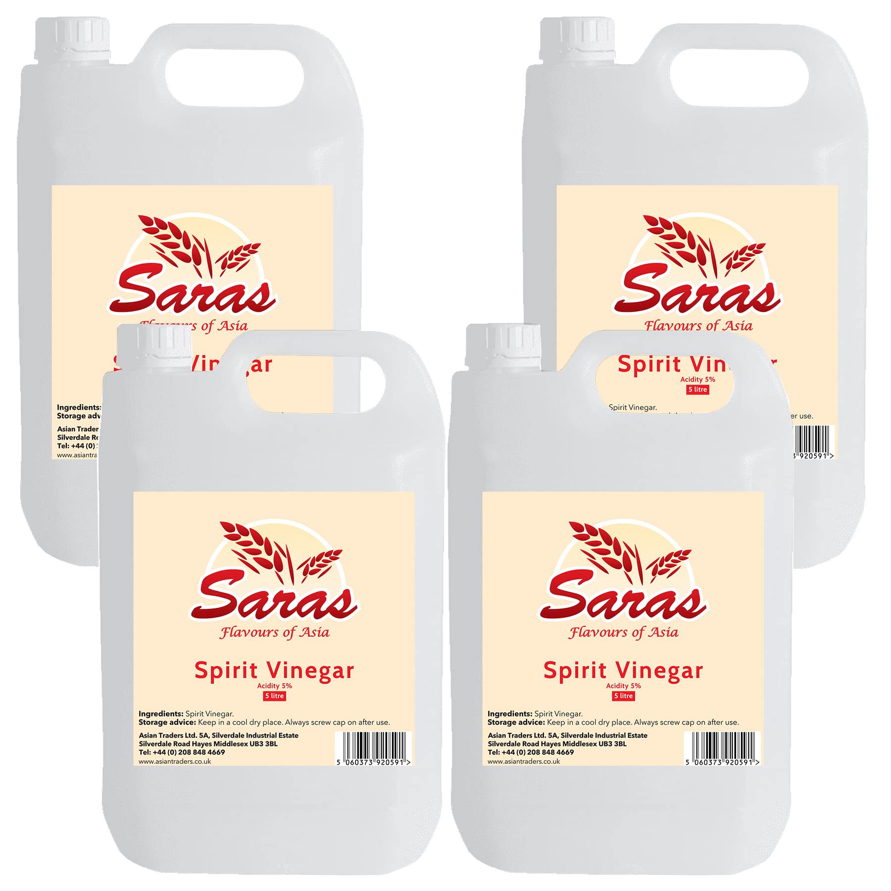Saras Distilled White Spirit Vinegar 5L for Cleaning, Pickling ...