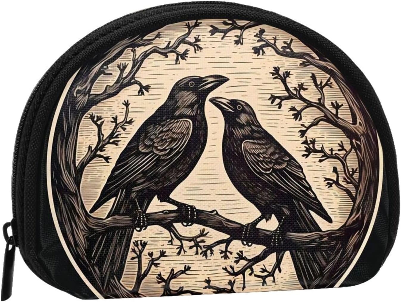 Viking Black Crow Scandinavian Runes Women Small Coin Purse Girls Cash ...