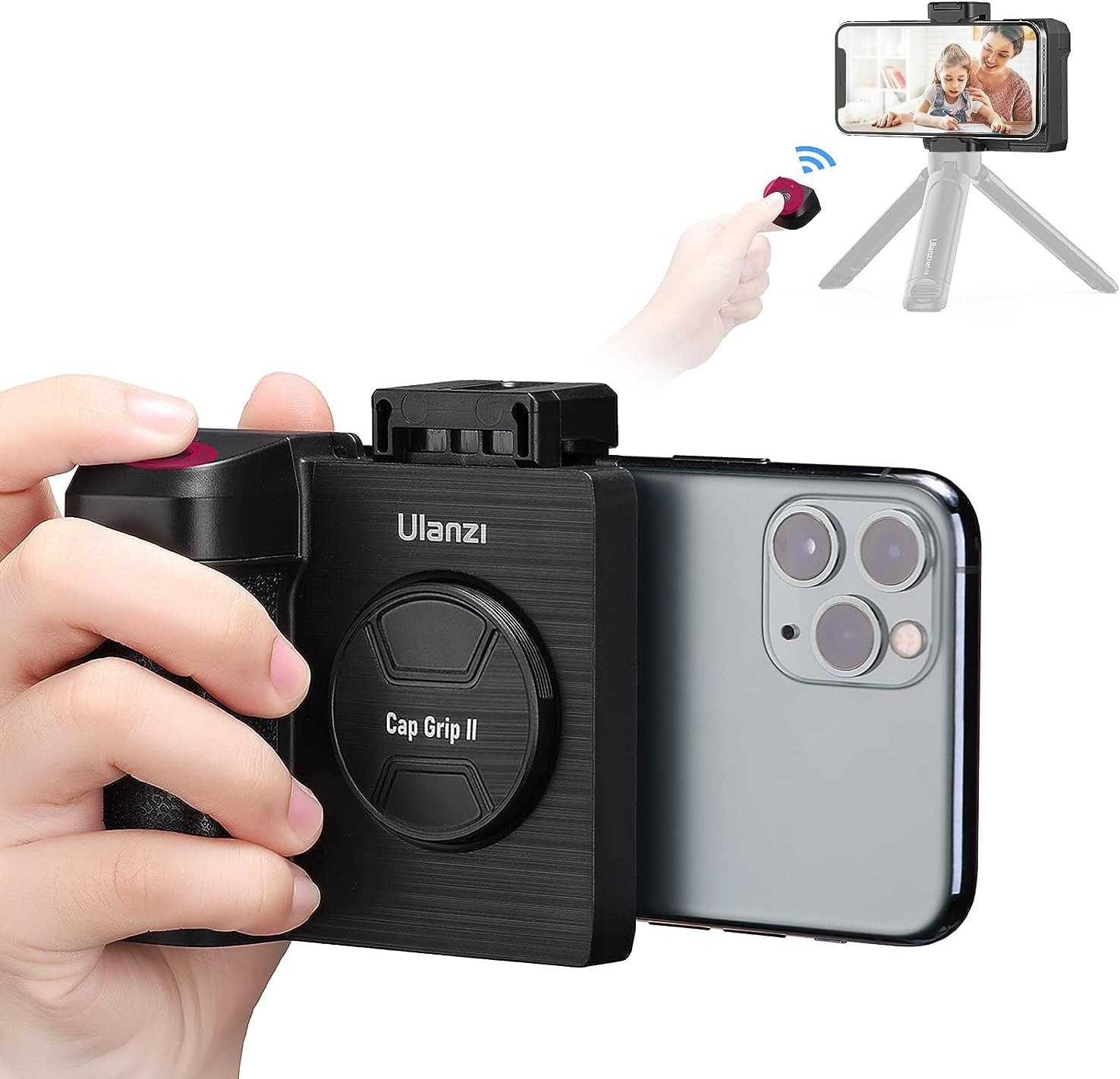 ULANZI CG01 Phone Tripod Mount with Remote Control Cell Adapter Grip ...