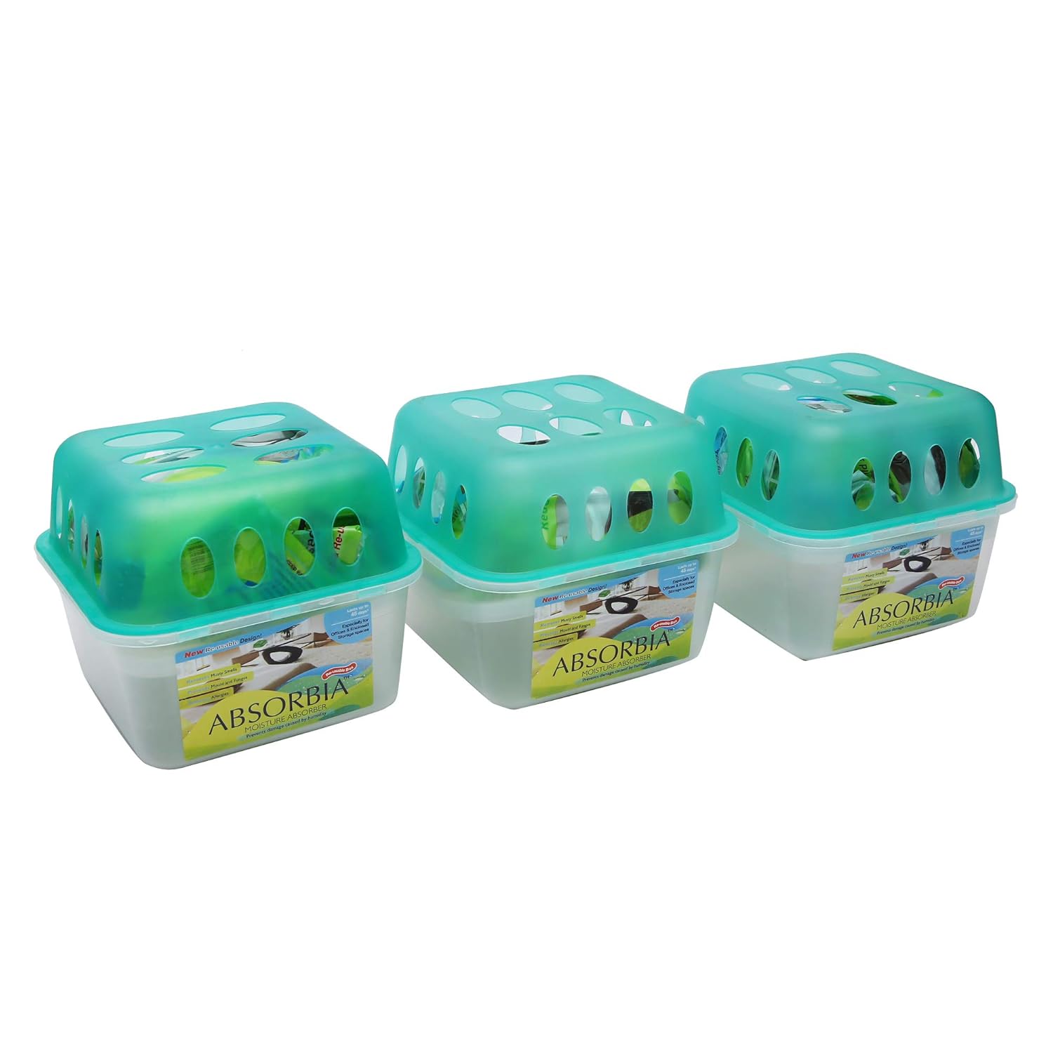 Absorbia Moisture Absorber, Dehumidifier, Basement Odor Eliminator Re ...