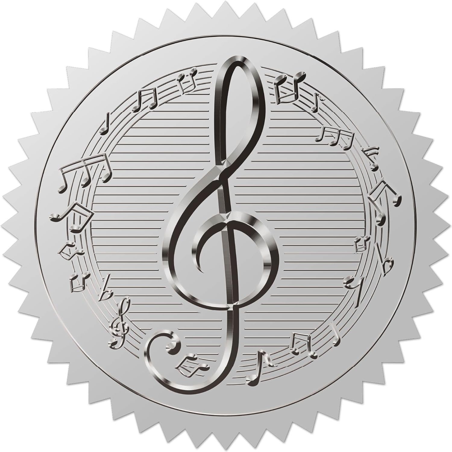 Amazon.com: CRASPIRE 408pcs 2 Inch Musical Note Silver Foil Stickers ...