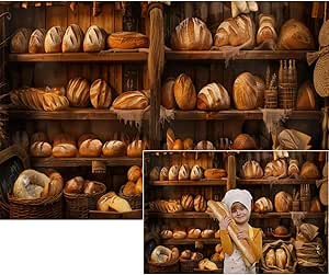 Amazon.com : YongFoto Bakery Baking Backdrop 6x4ft Bread Basket Bake ...