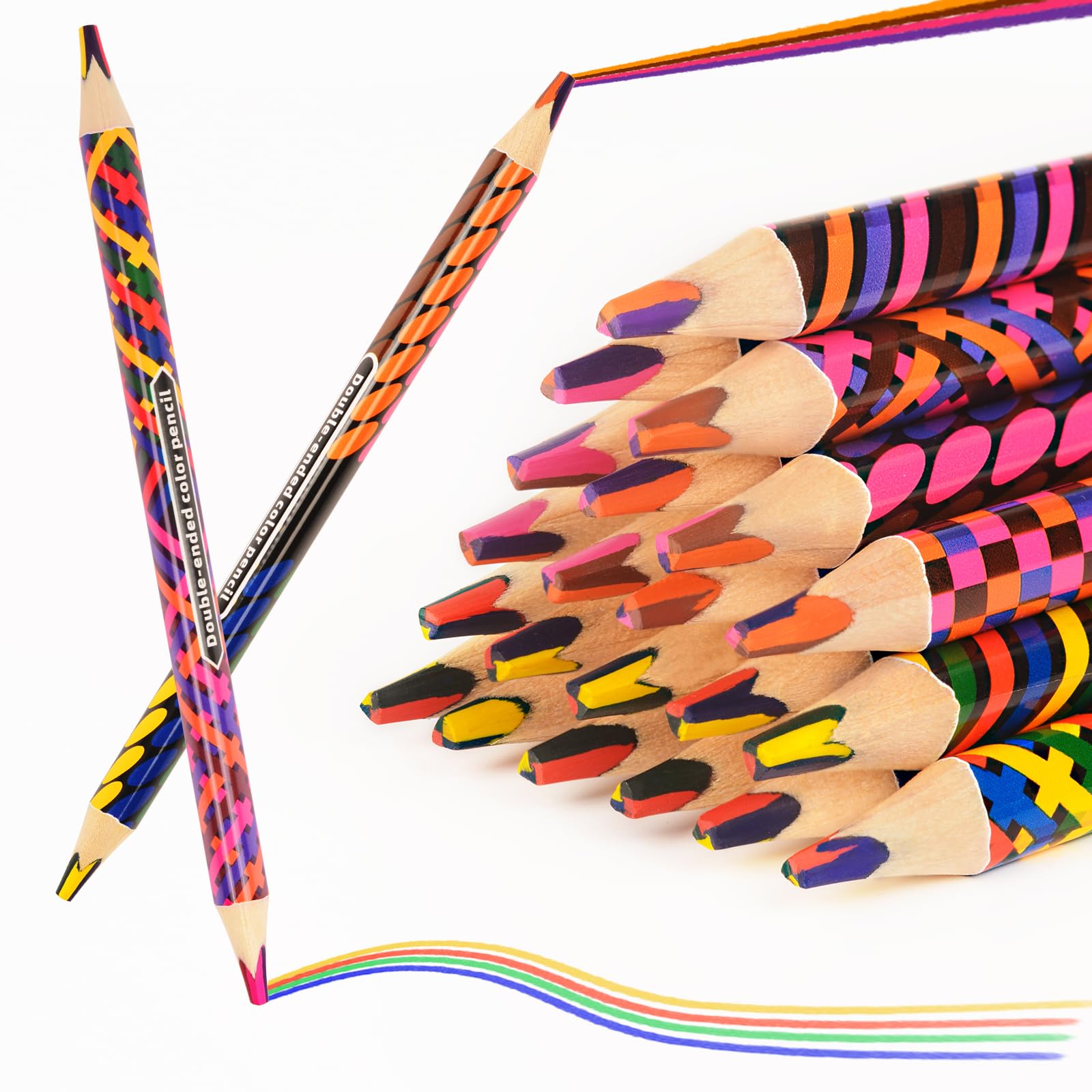 Snapklik.com : KINGRUNNING 8 Colors In 1 Double-Ended Rainbow Colored ...