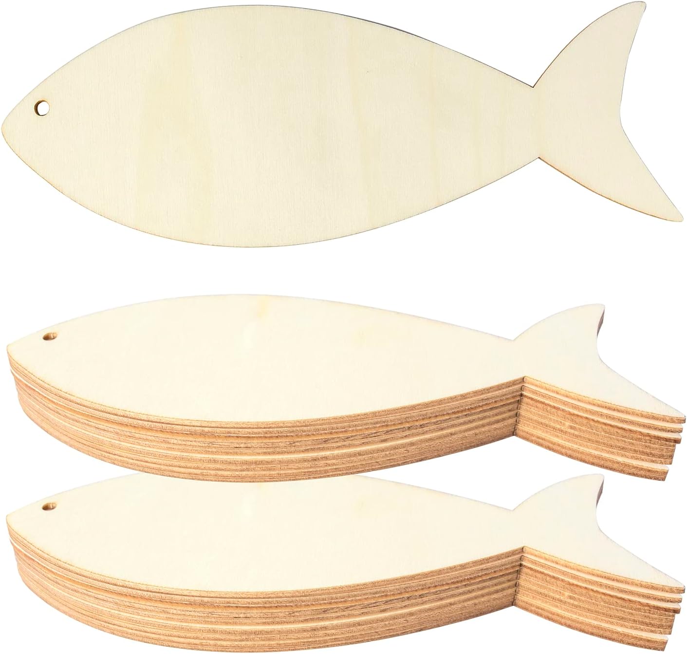 Amazon.com: 30pcs Unfinished Fish Shaped Wood Cut Out Fish Wood DIY ...