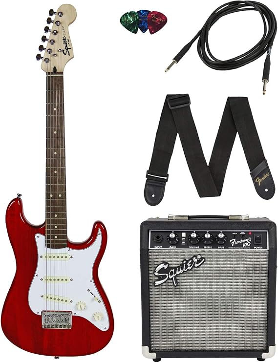 Amazon.com: Squier by Fender Short Scale Stratocaster Pack with ...